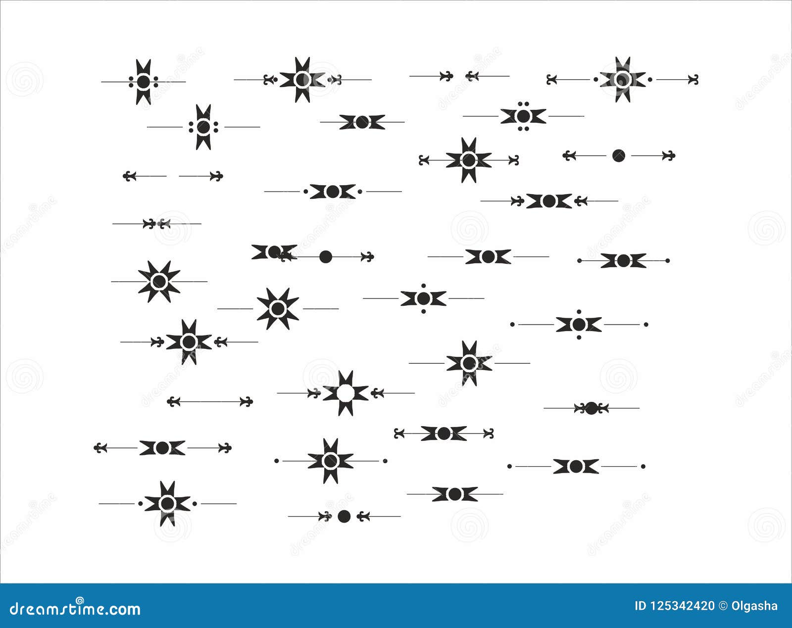 Decorative Delimiter Element Stock Vector - Illustration of motif, line ...