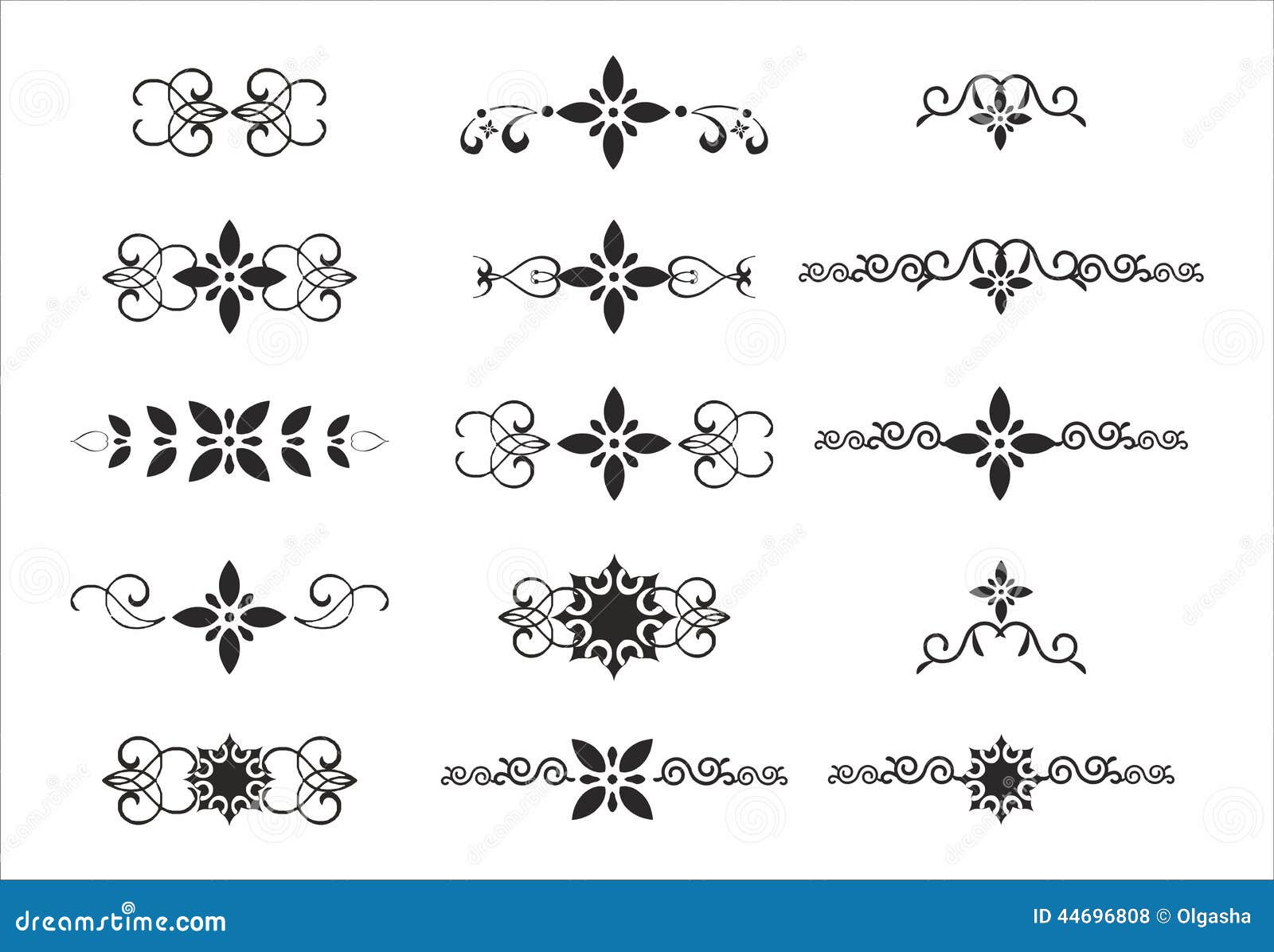 Decorative Delimiter Elements Separator Set Stock Vector - Illustration ...
