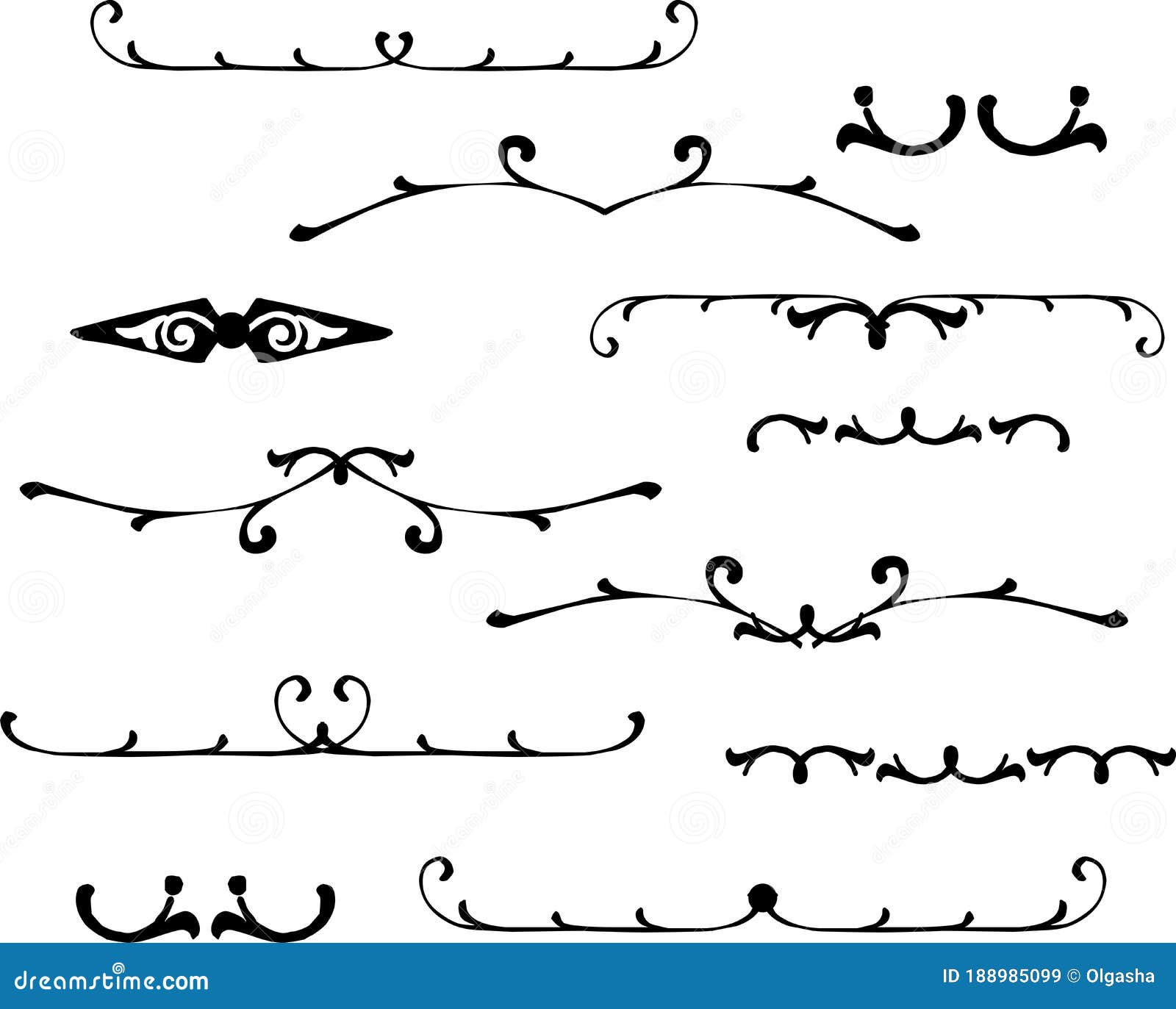 Decorative Delimiter, Text Breaks Set Vector Illustration ...