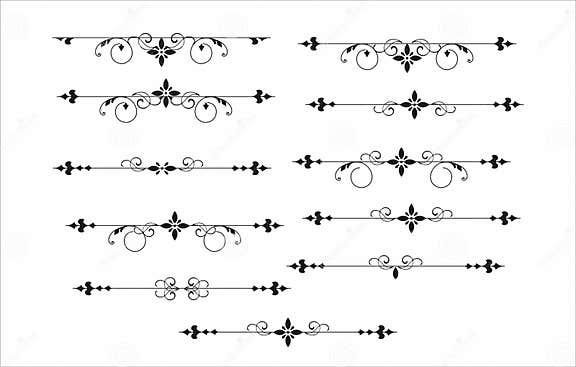 Decorative Delimiter Line with Flower Element Stock Vector ...