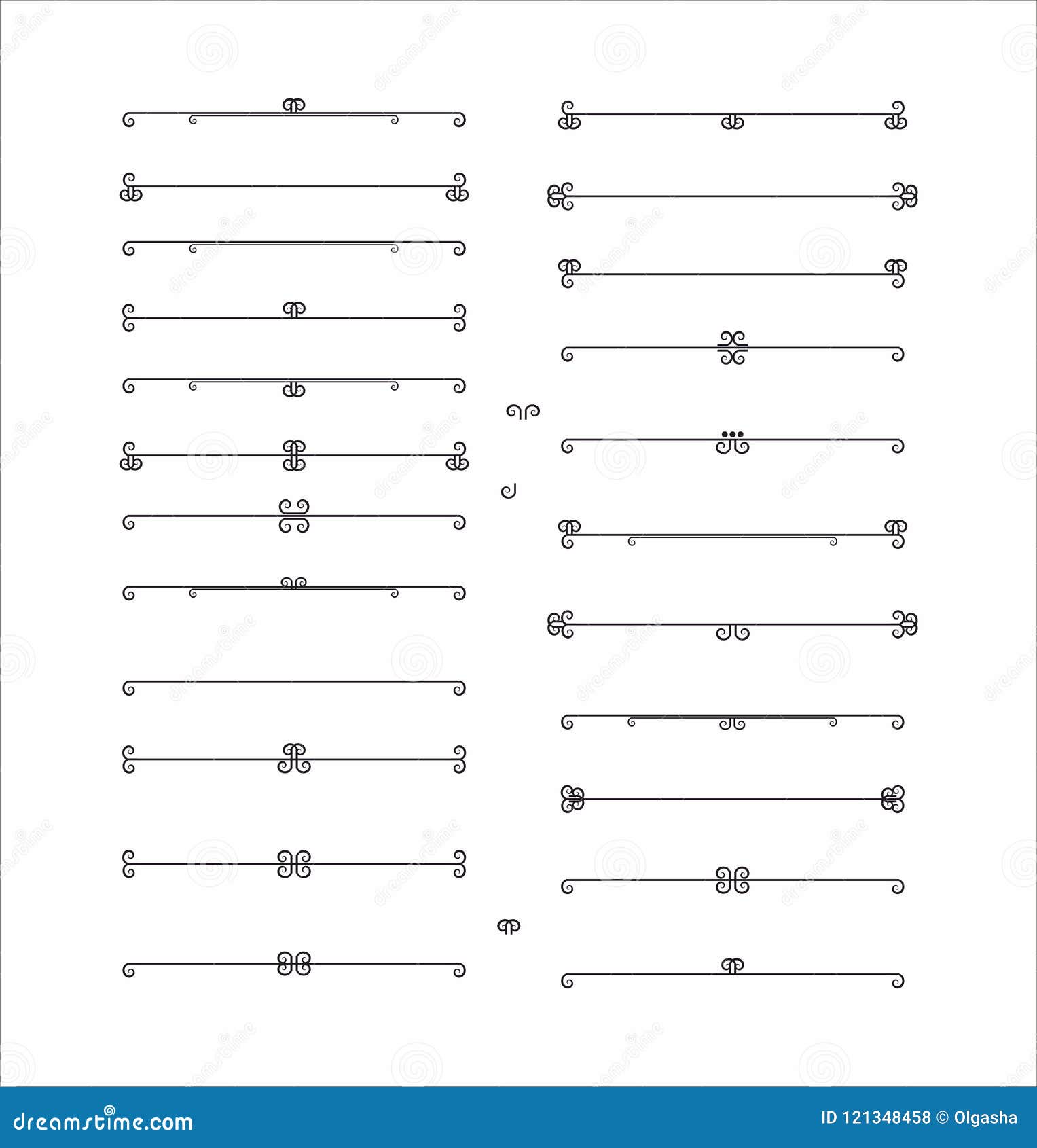 Decorative Delimiter Line Set Stock Vector - Illustration of line ...