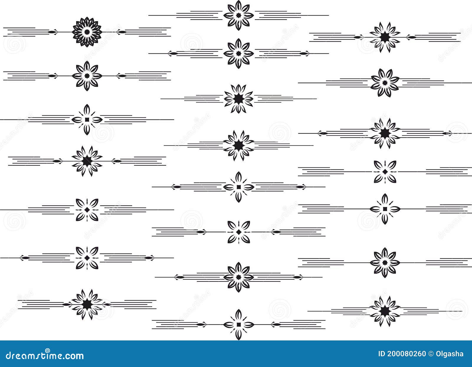 Decorative Delimiter Separator Text and Graphic Element, Lines for ...