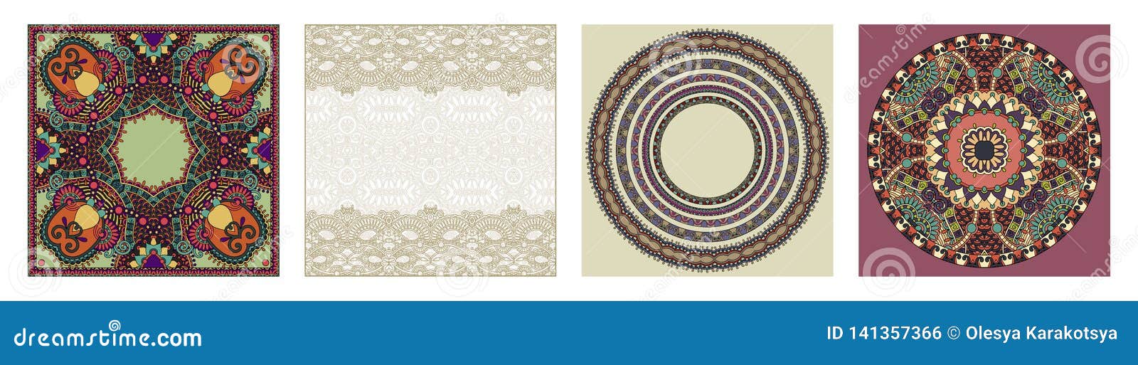 Decorative Design of Circle Dish Template Stock Vector - Illustration ...