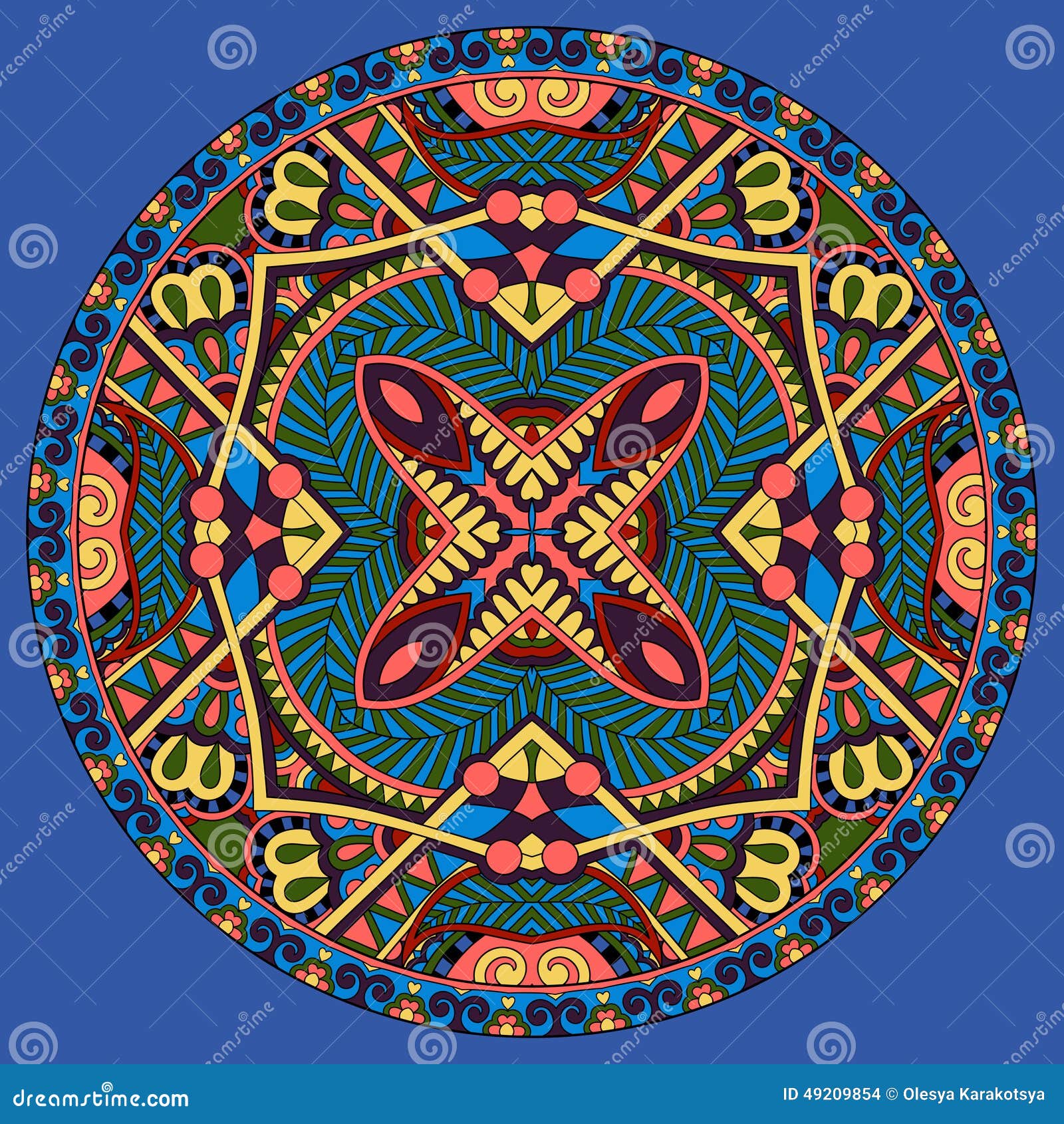 Decorative Design of Circle Dish Template Stock Vector - Illustration ...