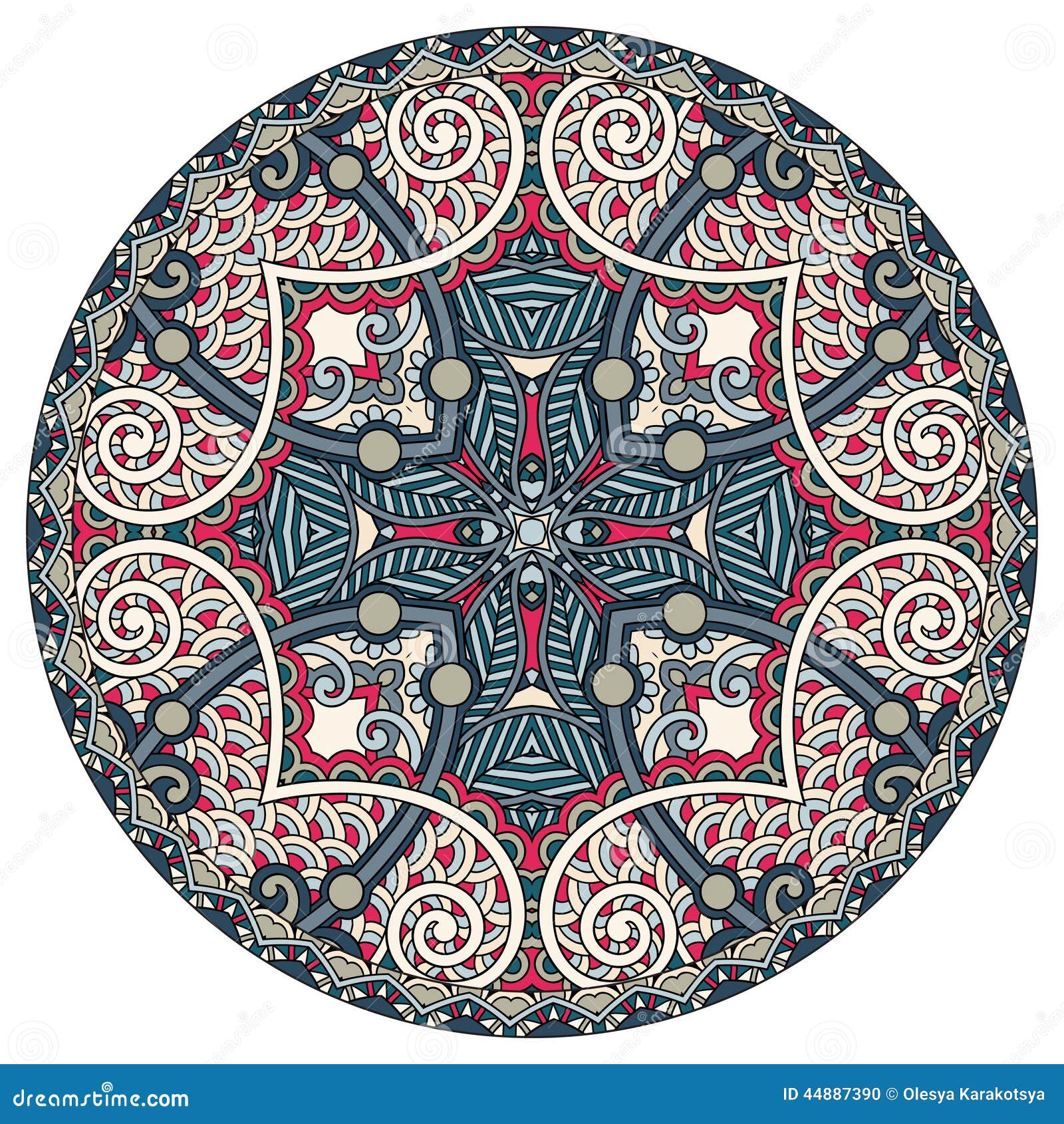 Decorative Design of Circle Dish Template, Round Stock Vector ...