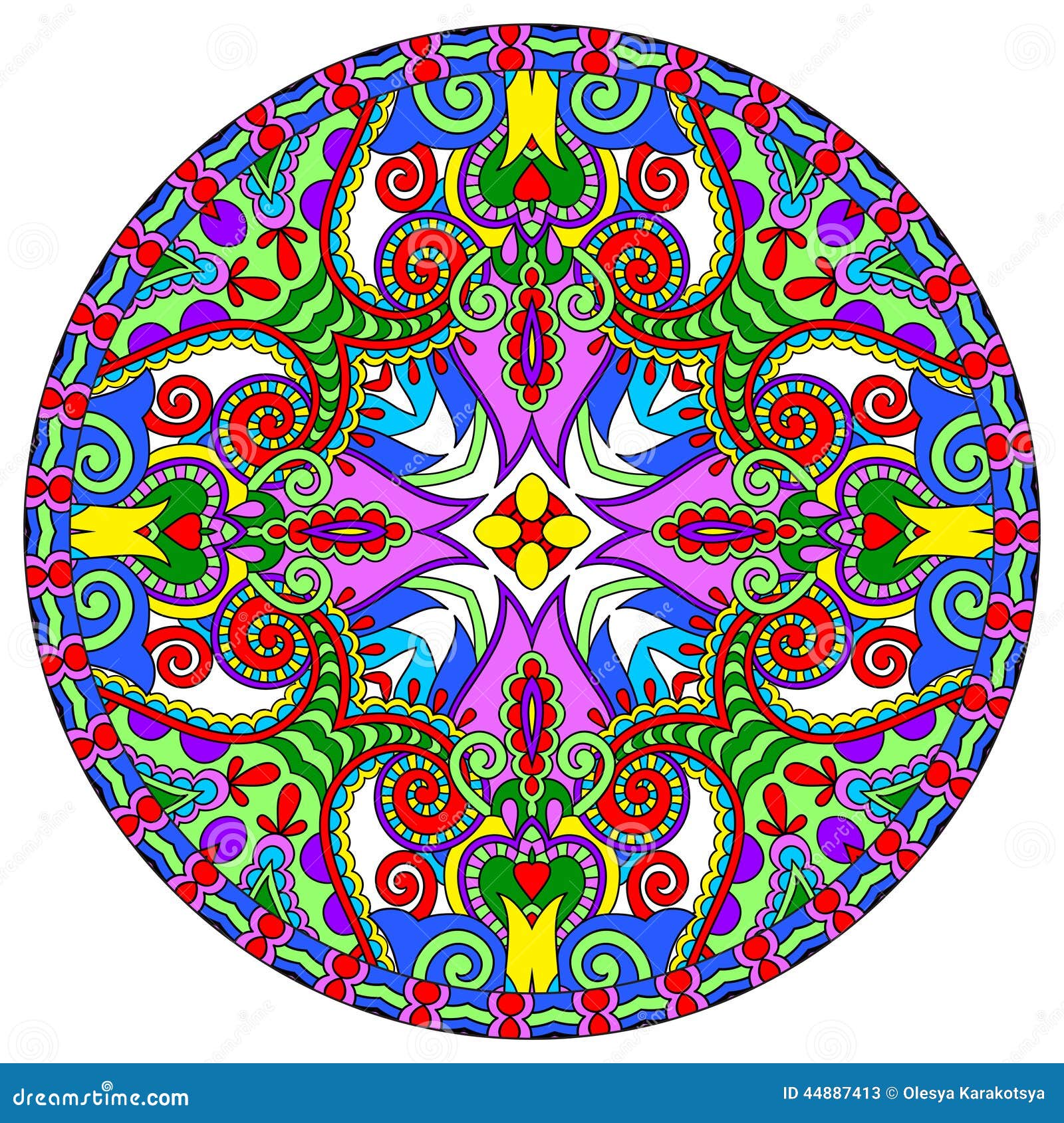 Decorative Design of Circle Dish Template, Round Stock Vector ...