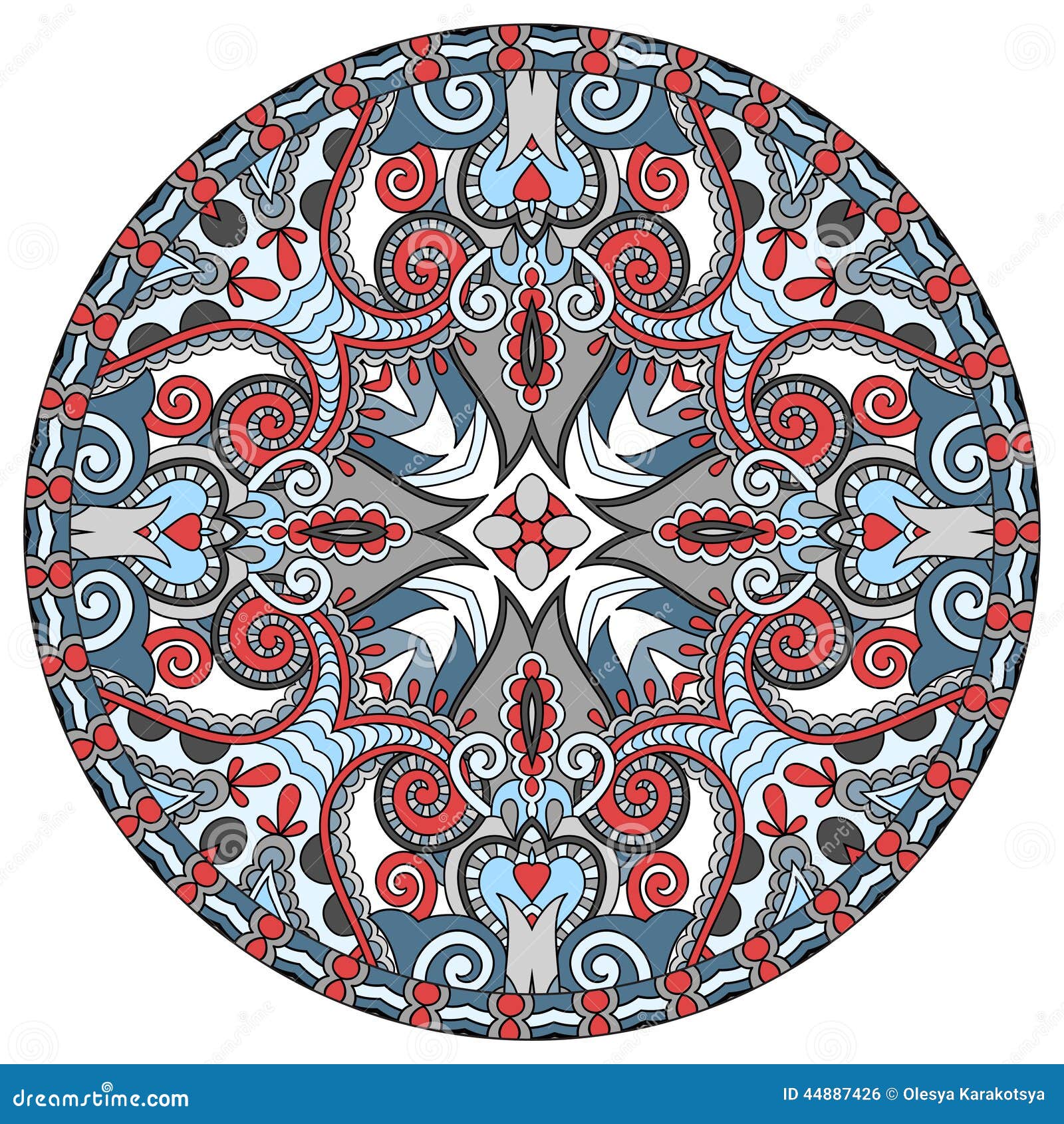 Decorative Design of Circle Dish Template, Round Stock Vector ...