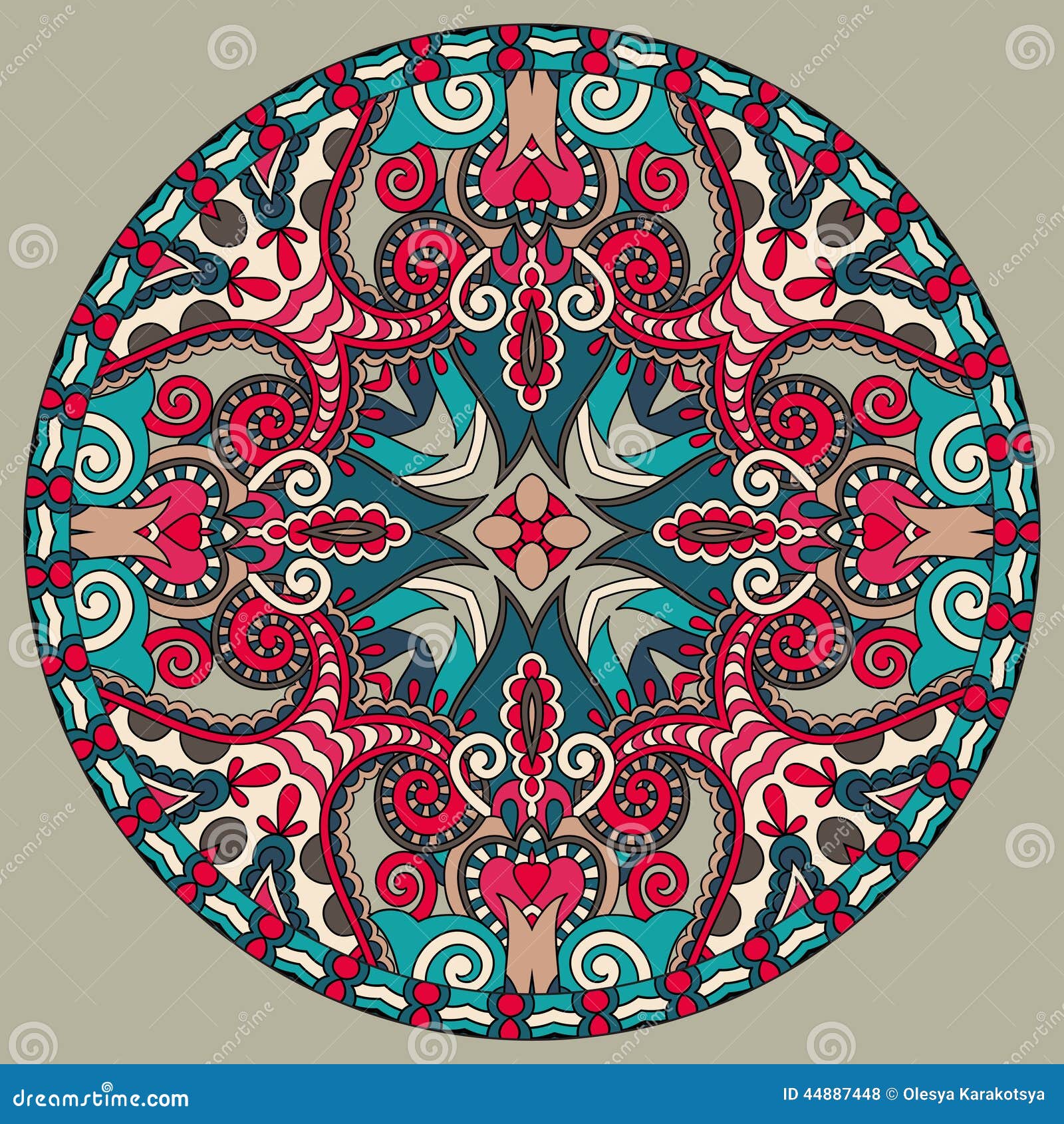 Decorative Design of Circle Dish Template, Round Stock Vector ...