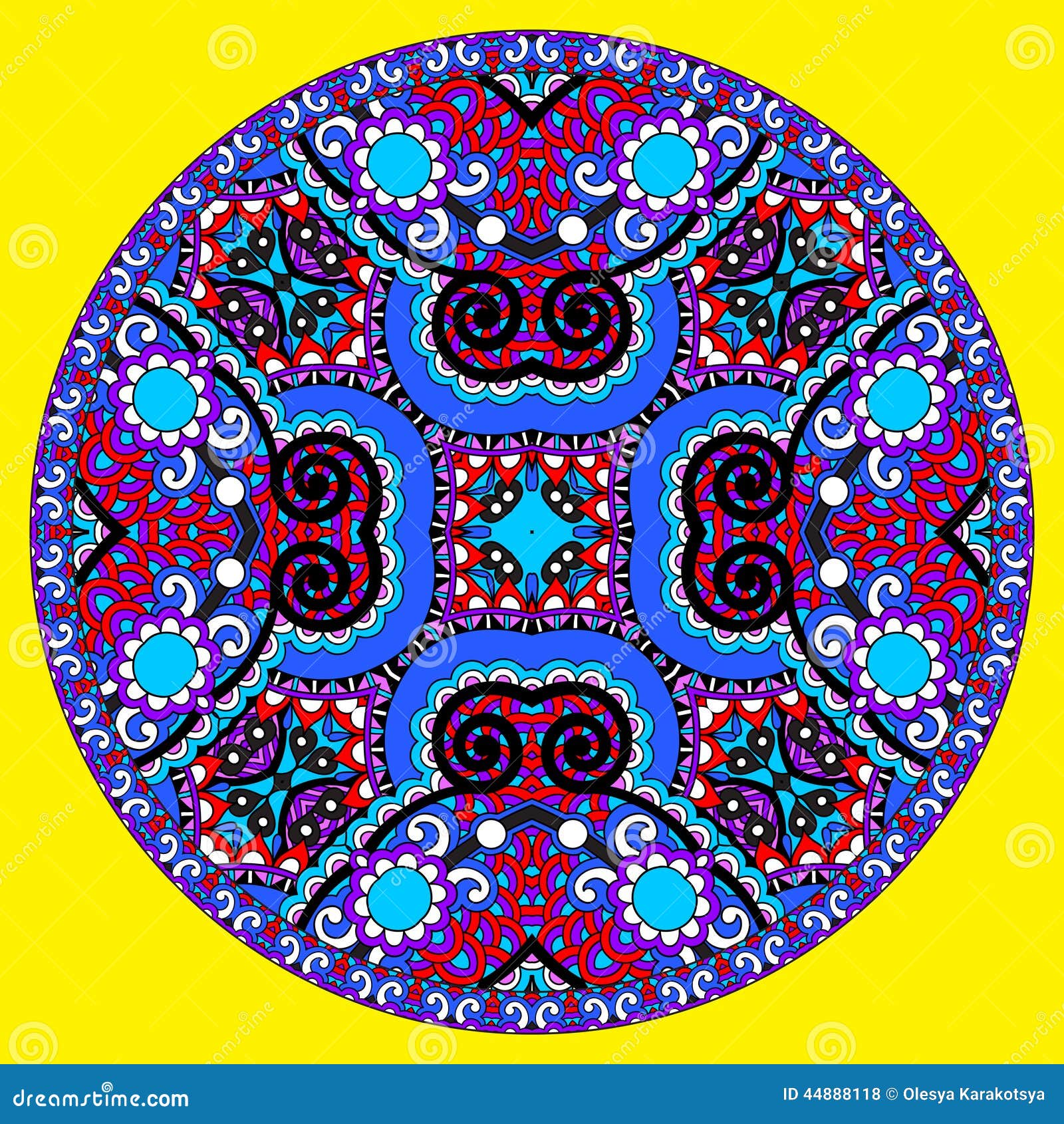 Decorative Design of Circle Dish Template, Round Stock Vector ...