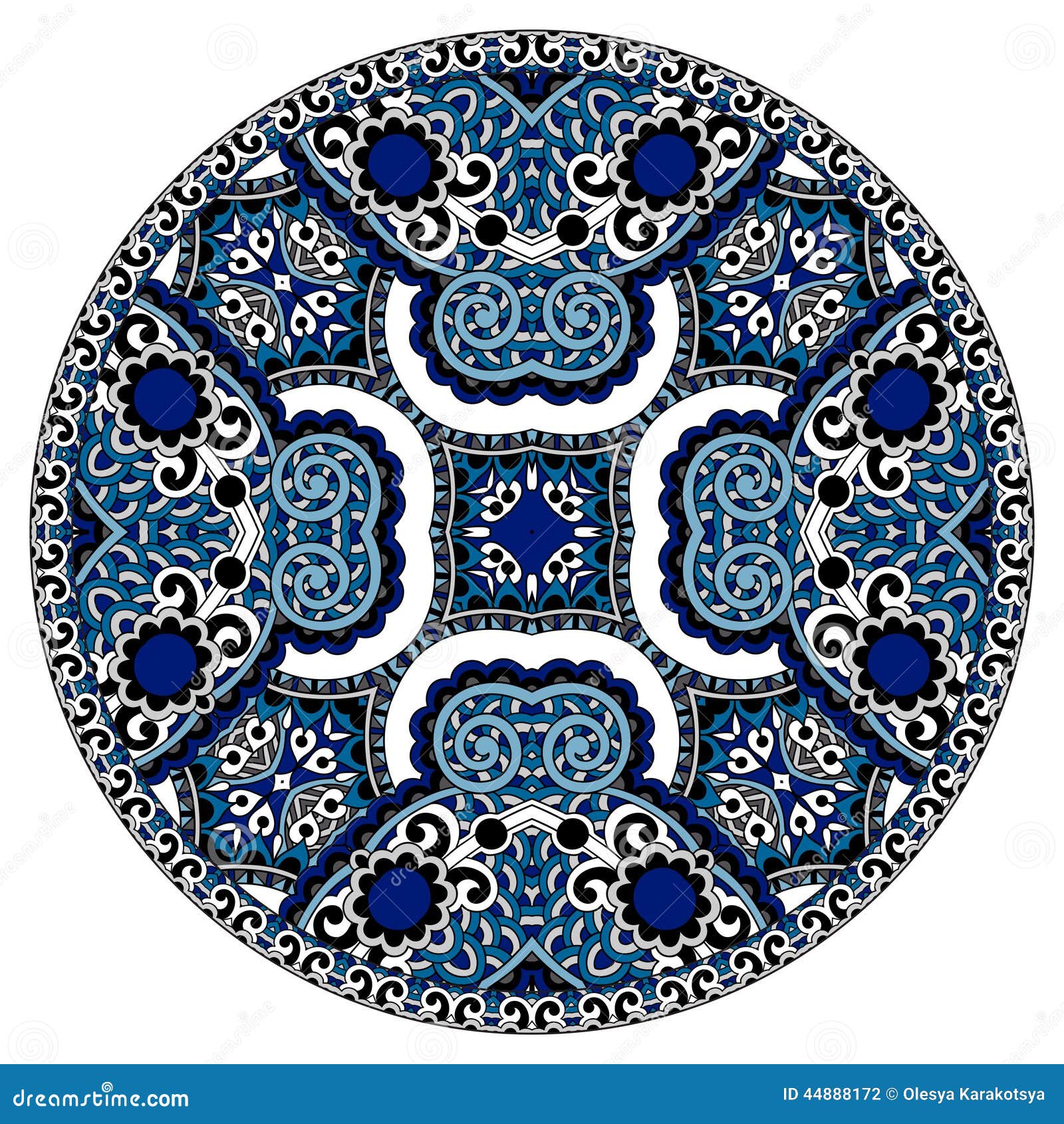 Decorative Design of Circle Dish Template, Round Stock Vector ...