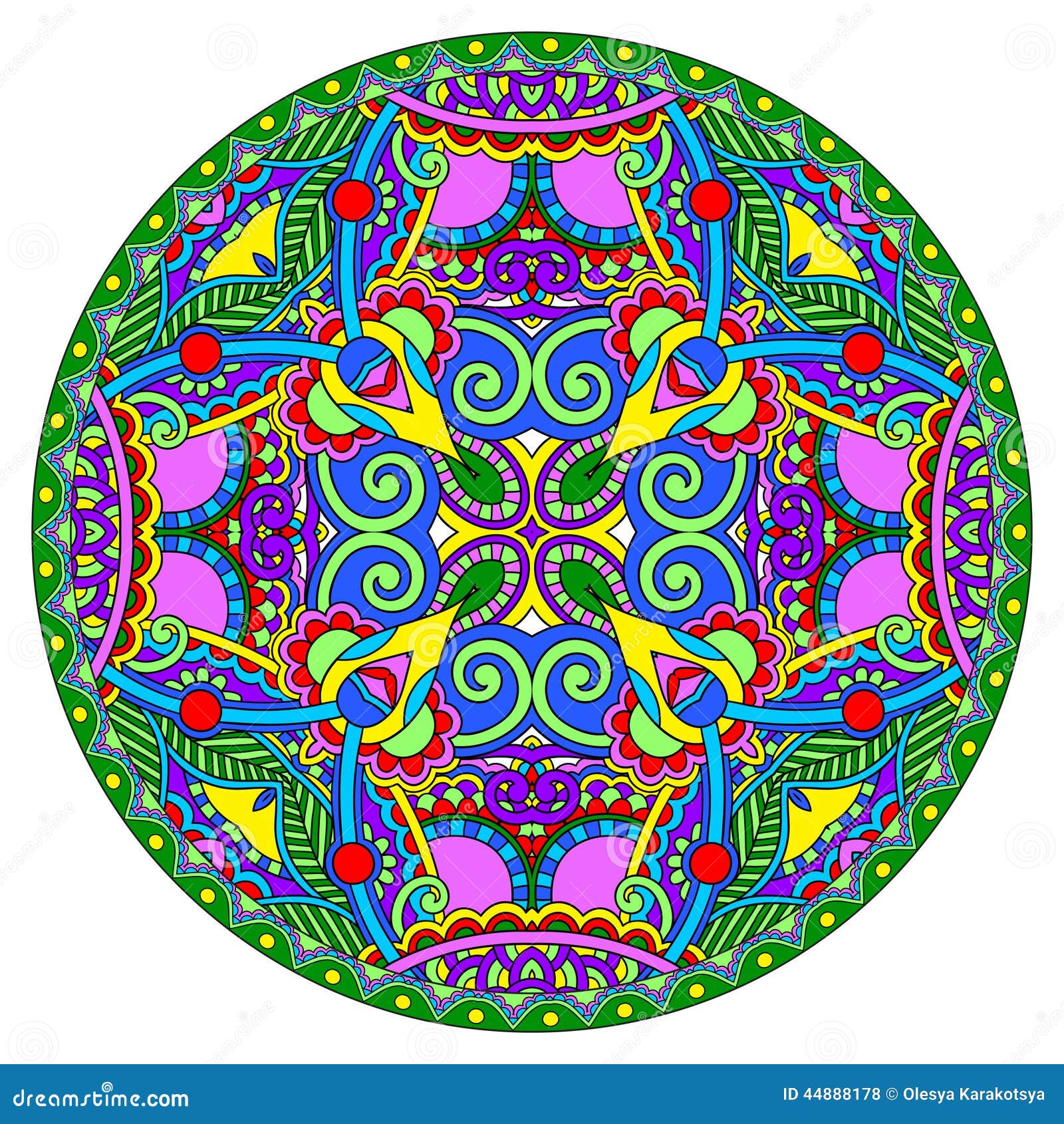Decorative Design of Circle Dish Template, Round Stock Vector ...