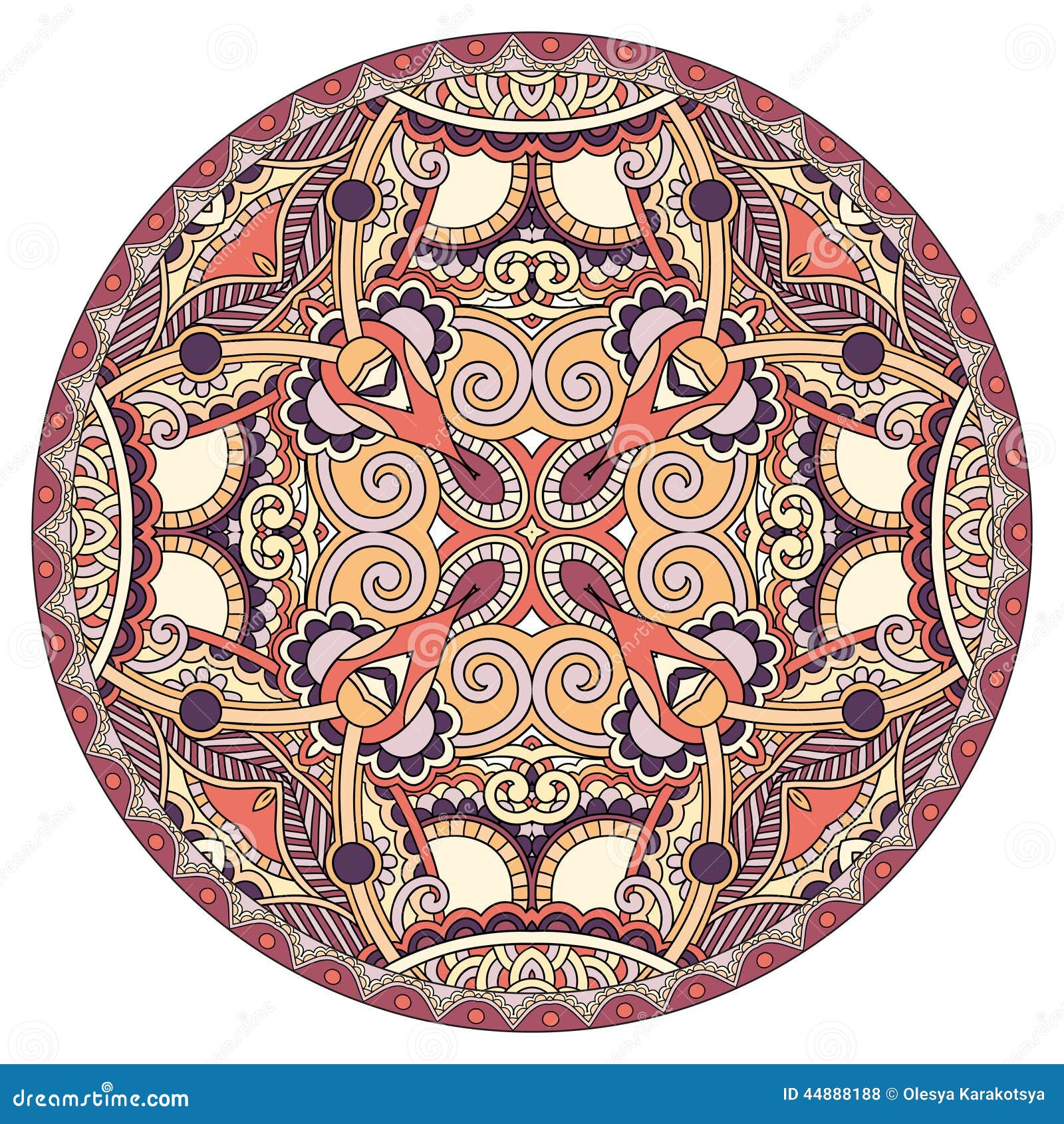 Decorative Design of Circle Dish Template, Round Stock Vector ...
