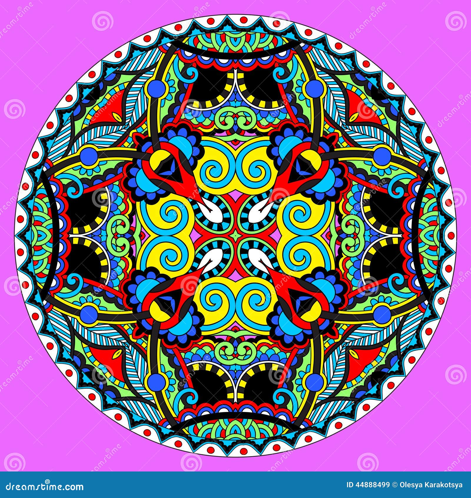 Decorative Design of Circle Dish Template, Round Stock Vector ...