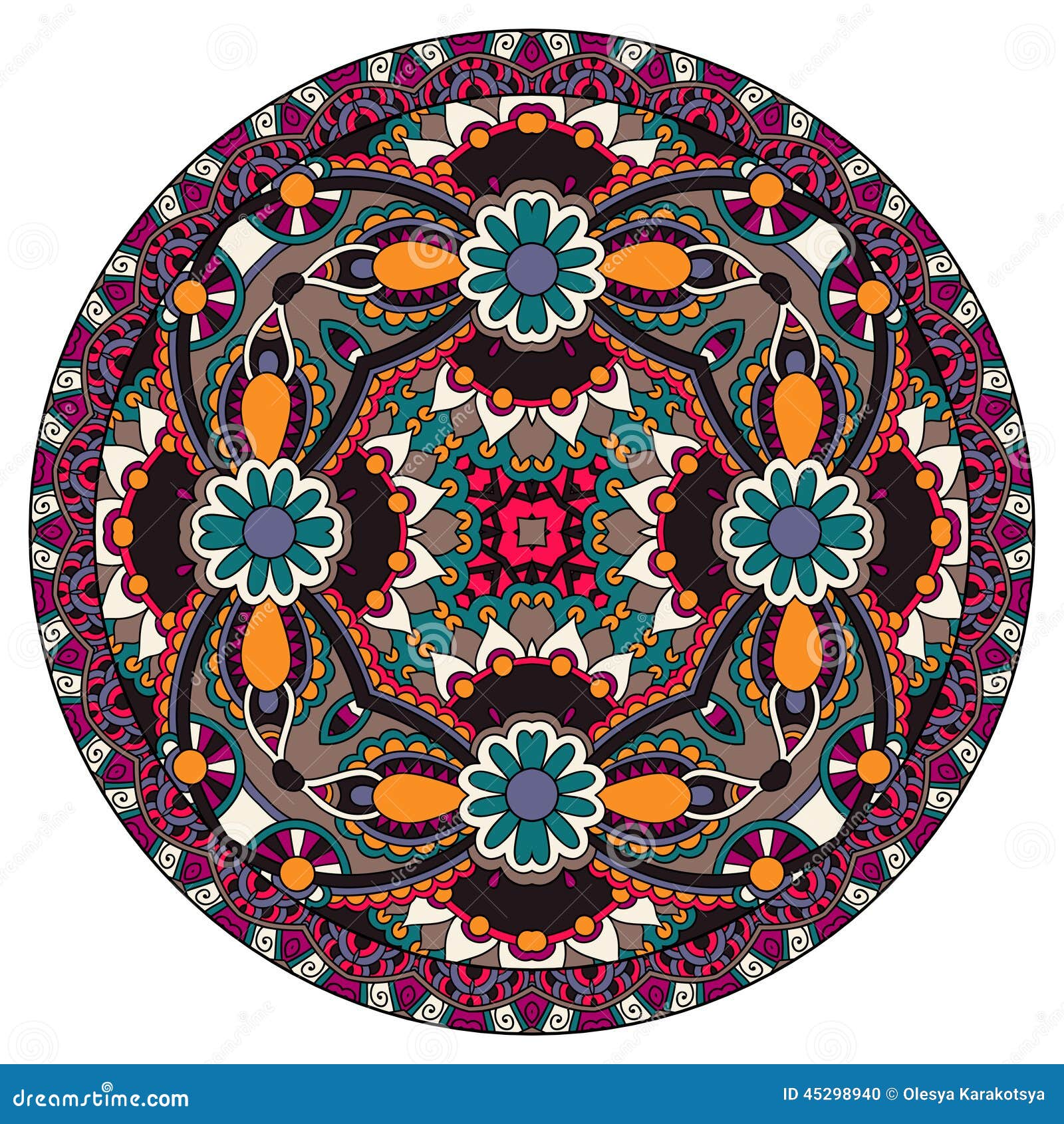 Decorative Design of Circle Dish Template, Round Stock Vector ...