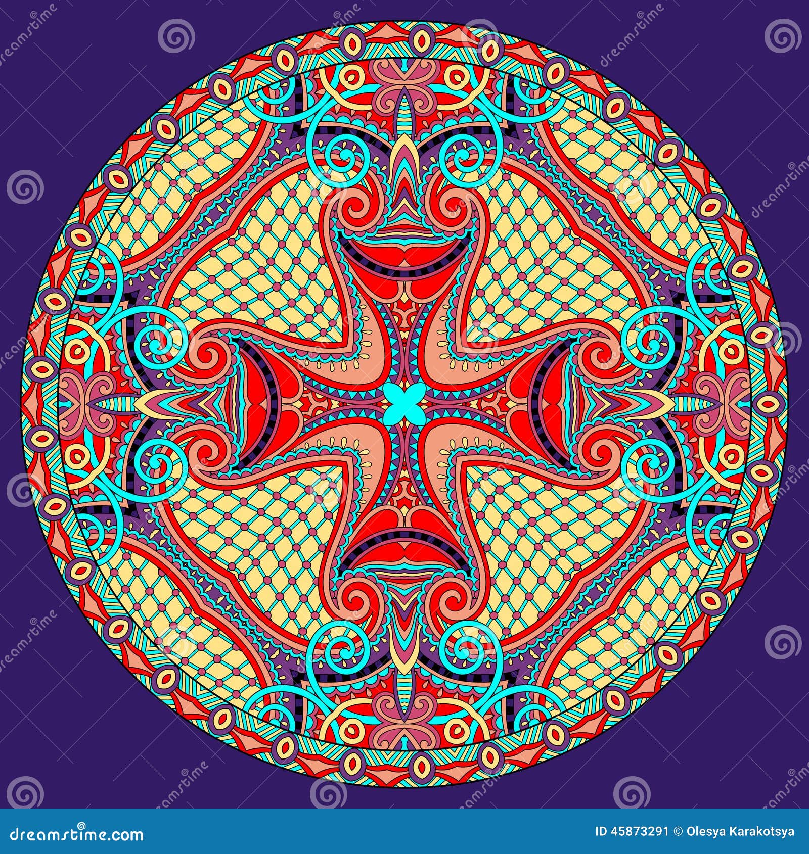 Decorative Design of Circle Dish Template, Round Stock Vector ...