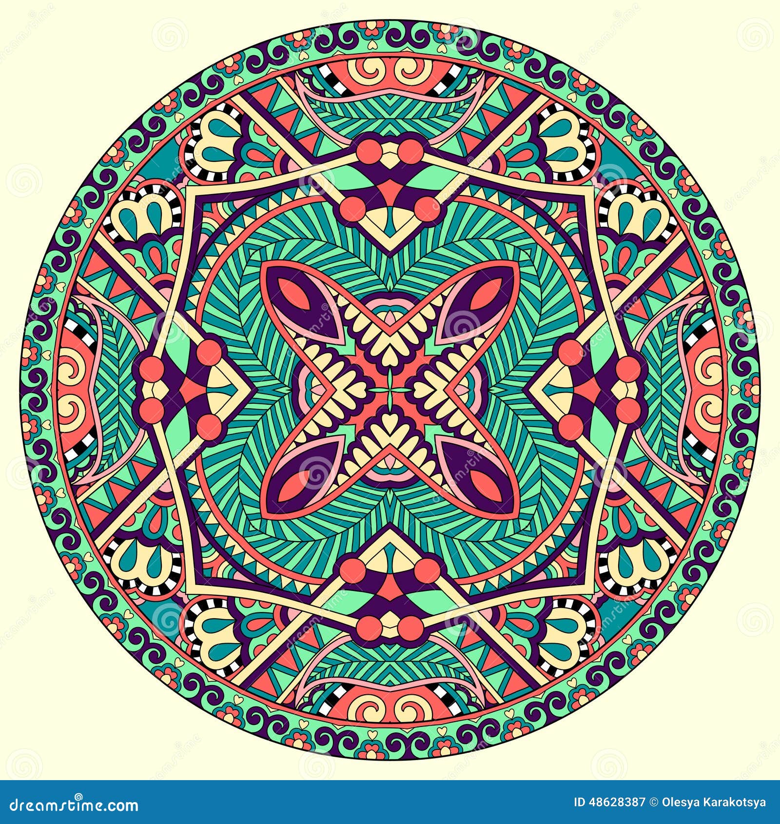 Decorative Design of Circle Dish Template, Round Stock Vector ...