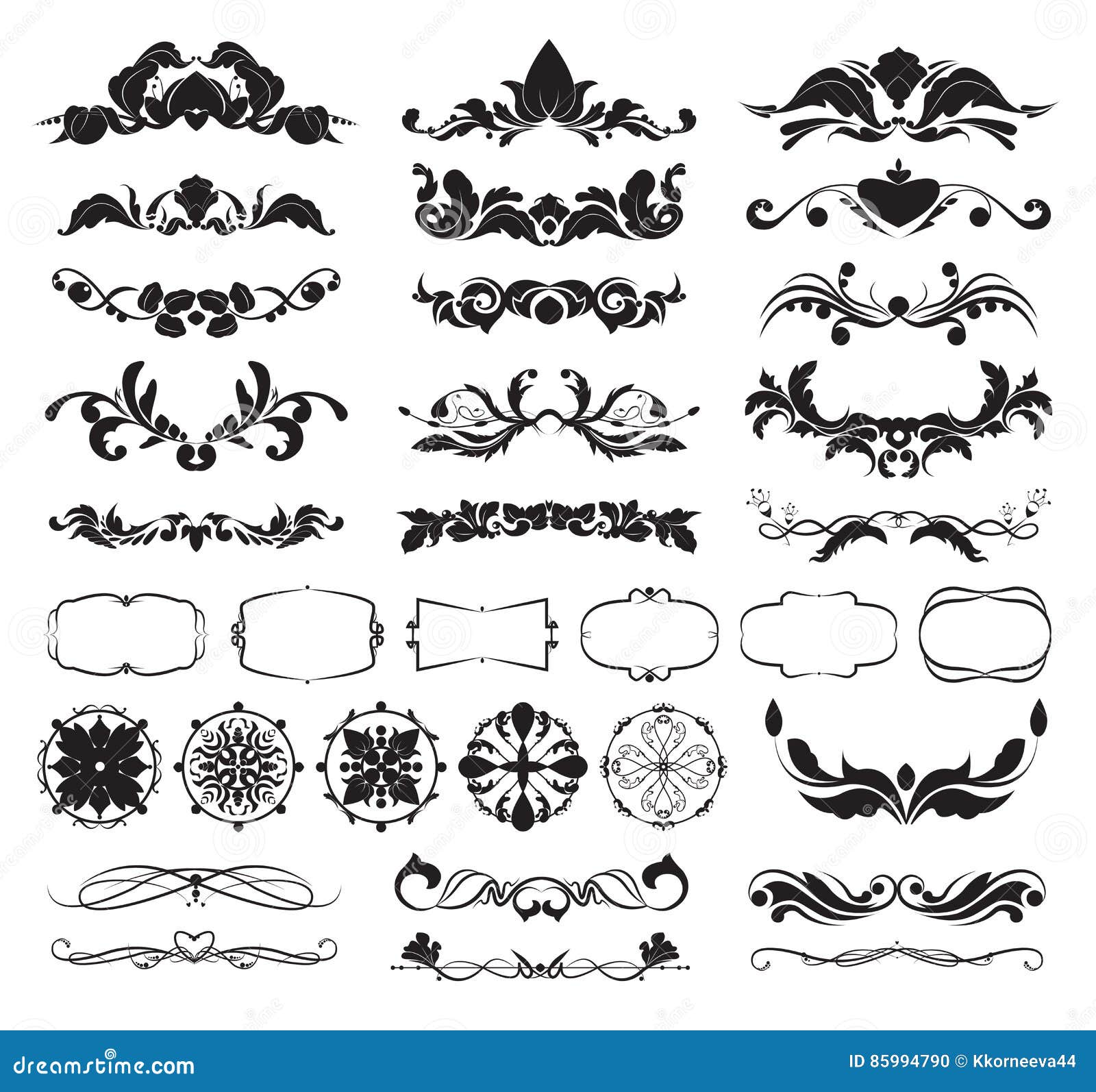Decorative design elements stock vector. Illustration of elegant - 85994790