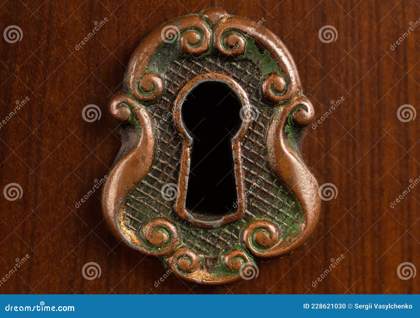 Decorative Design of the Keyhole. Stock Photo - Image of wood ...