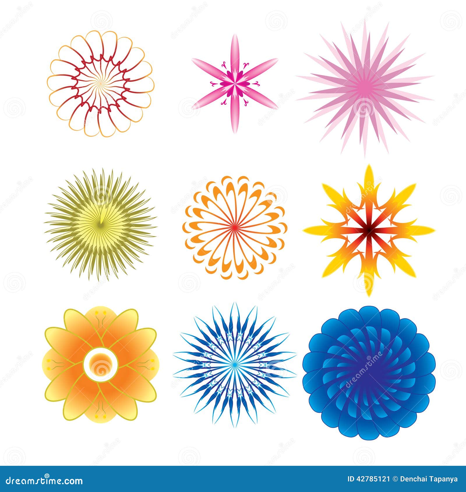 Decorative Design Vector Flower Stock Vector - Illustration of elements ...