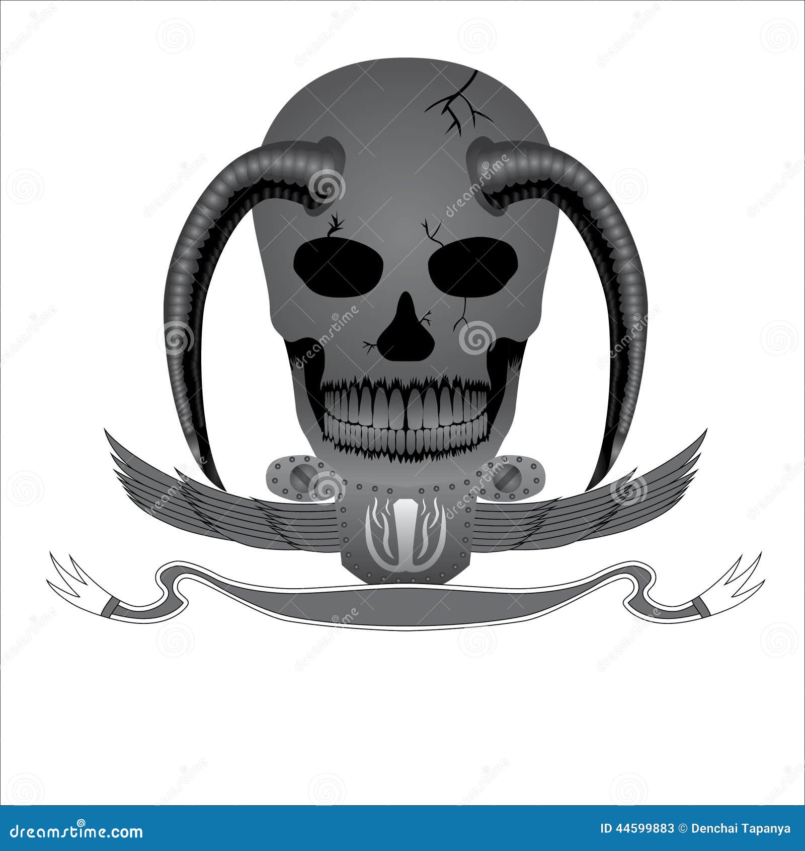 Skull Devil Logo Vector | CartoonDealer.com #142490012
