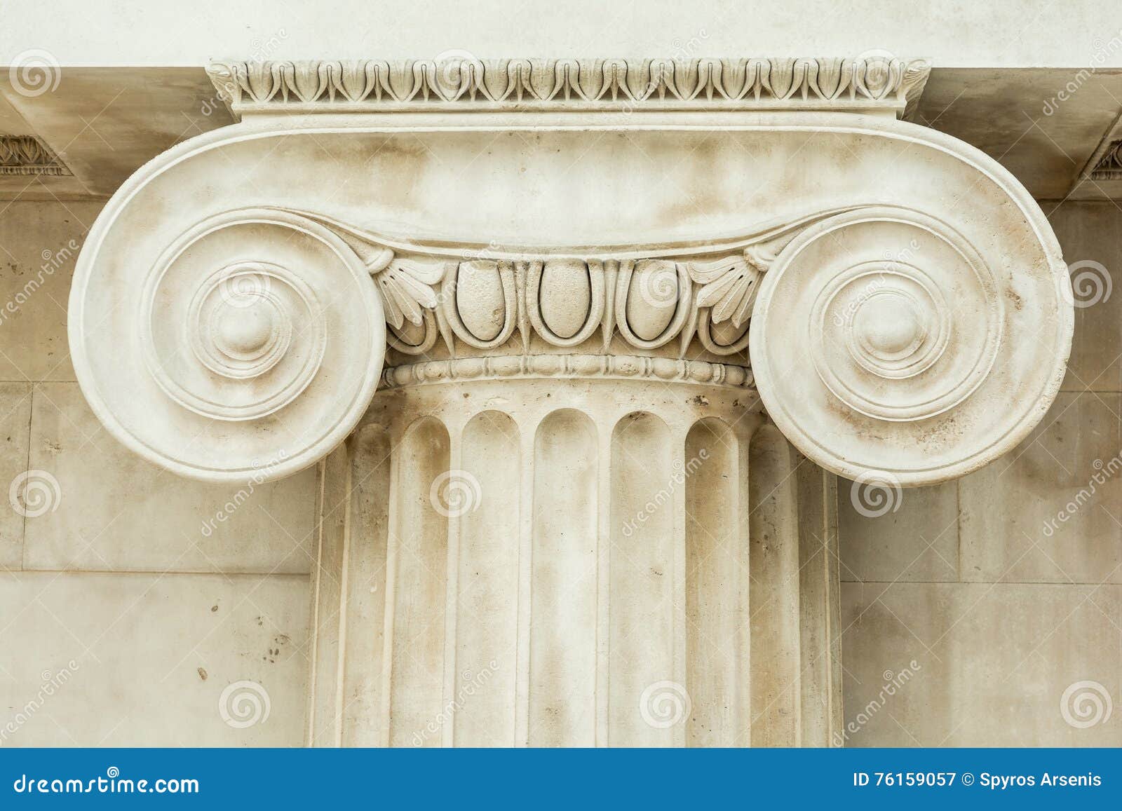 Decorative Detail of an Ancient Ionic Column Stock Image - Image of ...
