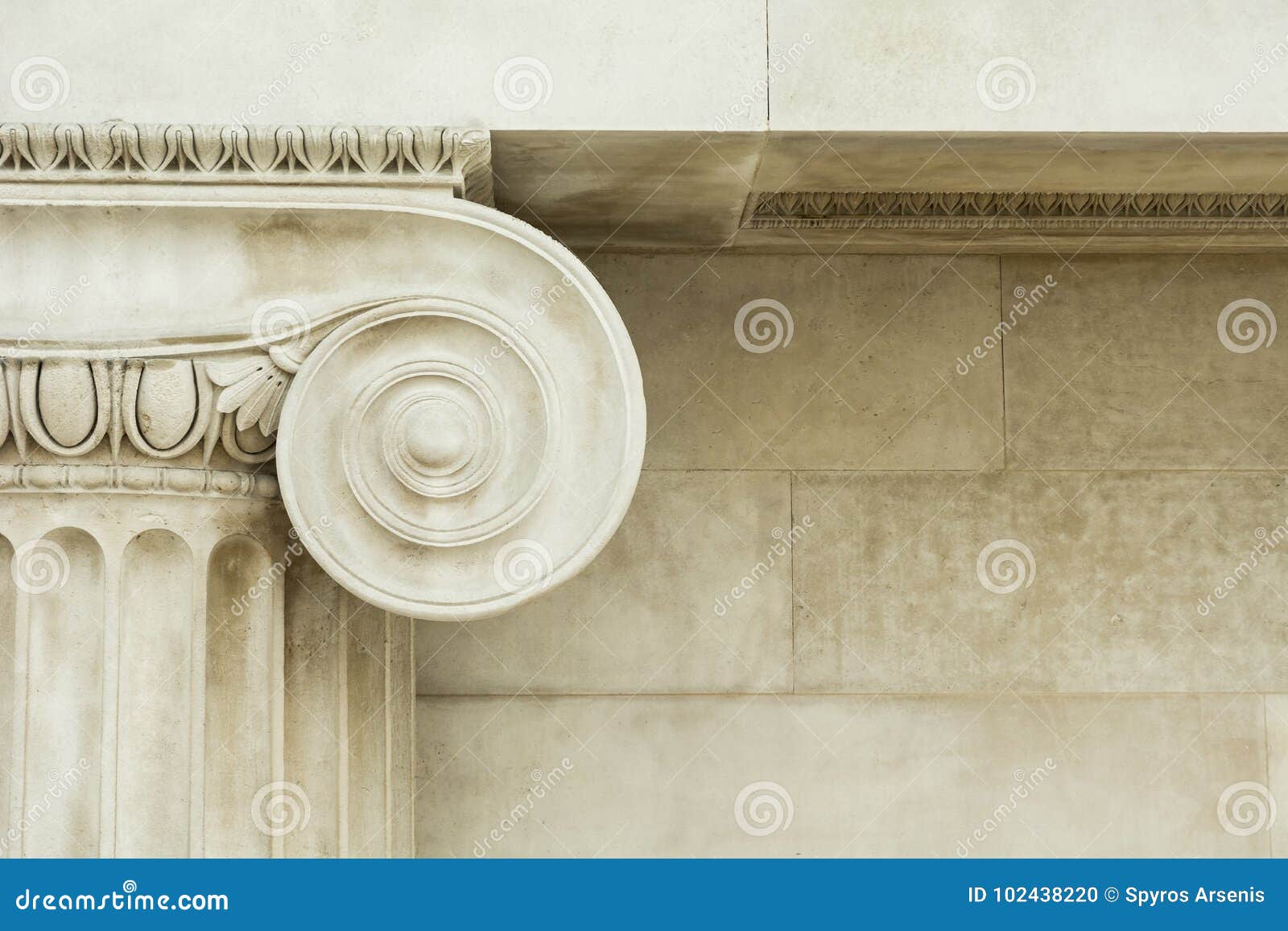 Decorative Detail of an Ancient Ionic Column Stock Photo - Image of ...