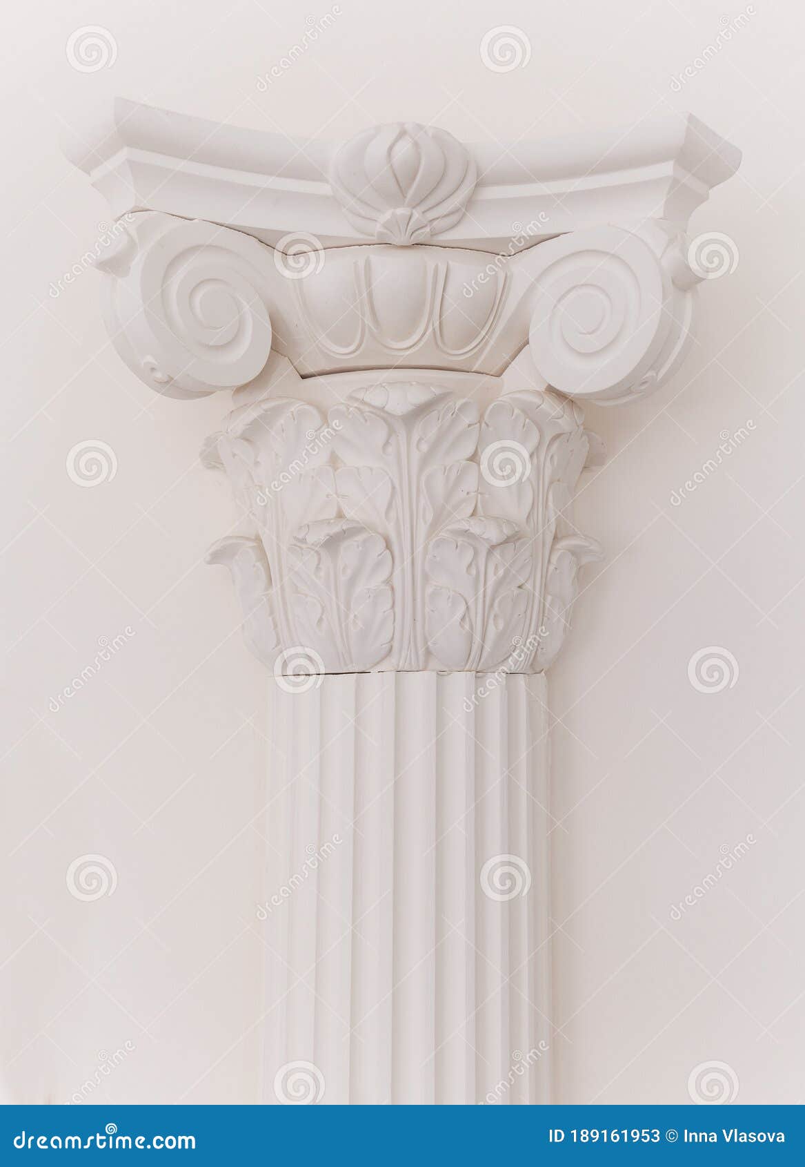 Decorative Detail of an Ancient Ionic Column. Close Up Stock Image ...