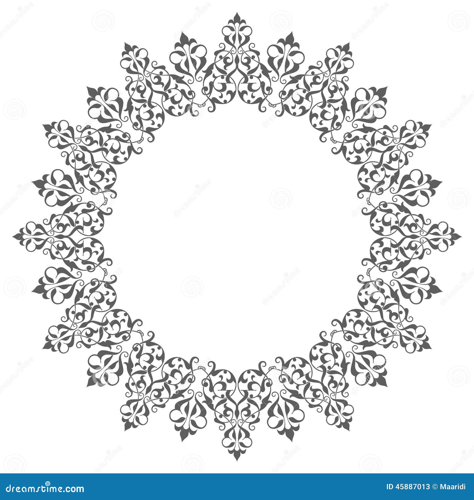 Decorative Detailed Round Frame Cartoon Vector | CartoonDealer.com ...