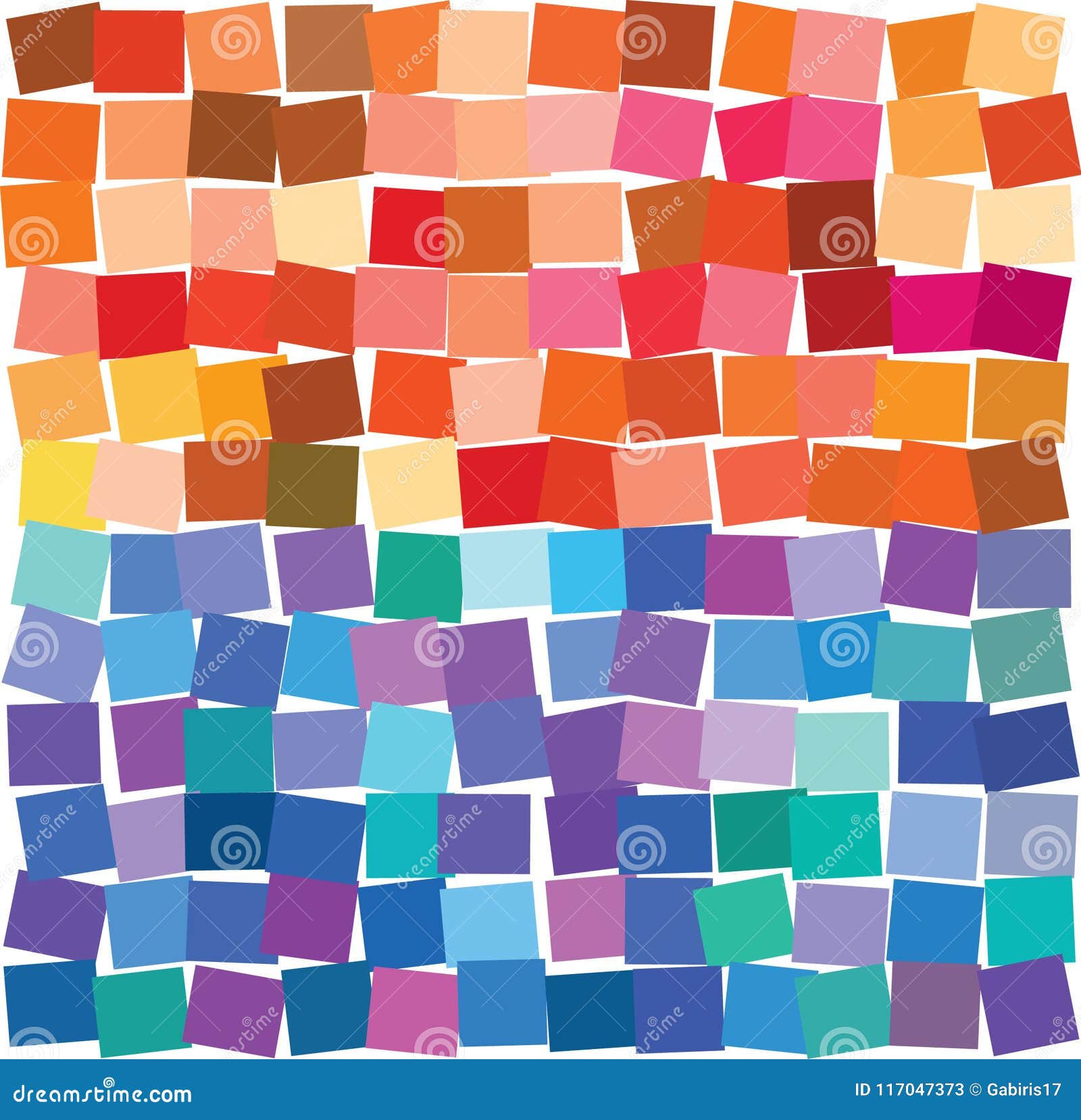 Colorful Squares Grid, Slightly Overlapping Rectangles Made Up of Warm ...