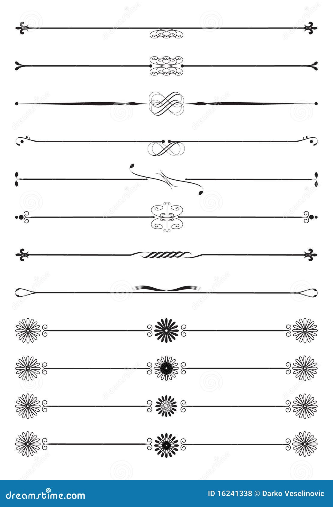 Decorative dividers stock vector. Illustration of line - 16241338