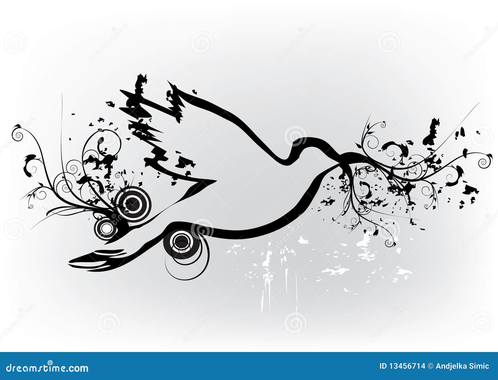 Decorative dove stock vector. Illustration of romantic - 13456714