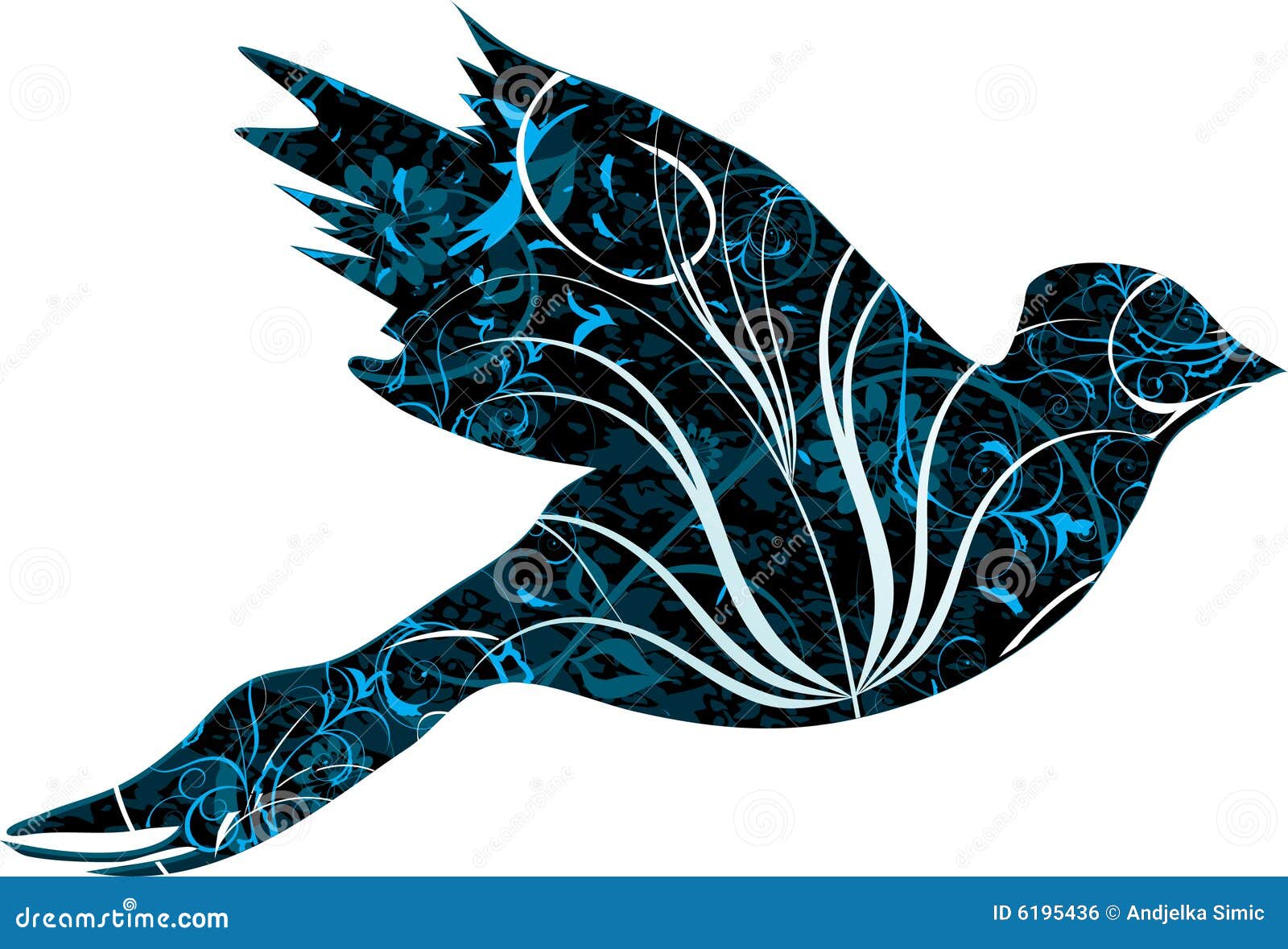 Decorative dove stock vector. Illustration of note, grass - 6195436