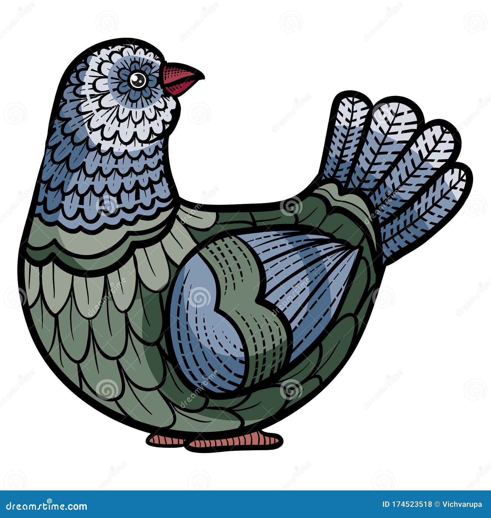 Decorative Dove Painted with Patterns for Logo, Label, Packaging ...