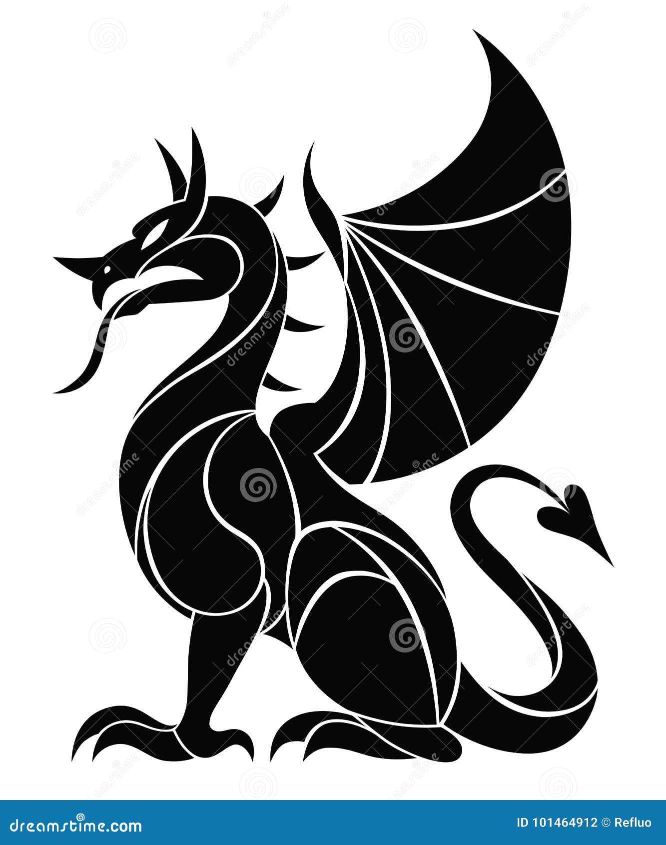 Decorative dragon stock vector. Illustration of fantasy - 101464912
