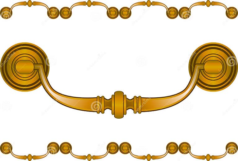 Decorative Drawer Handle stock vector. Illustration of brass - 9330038