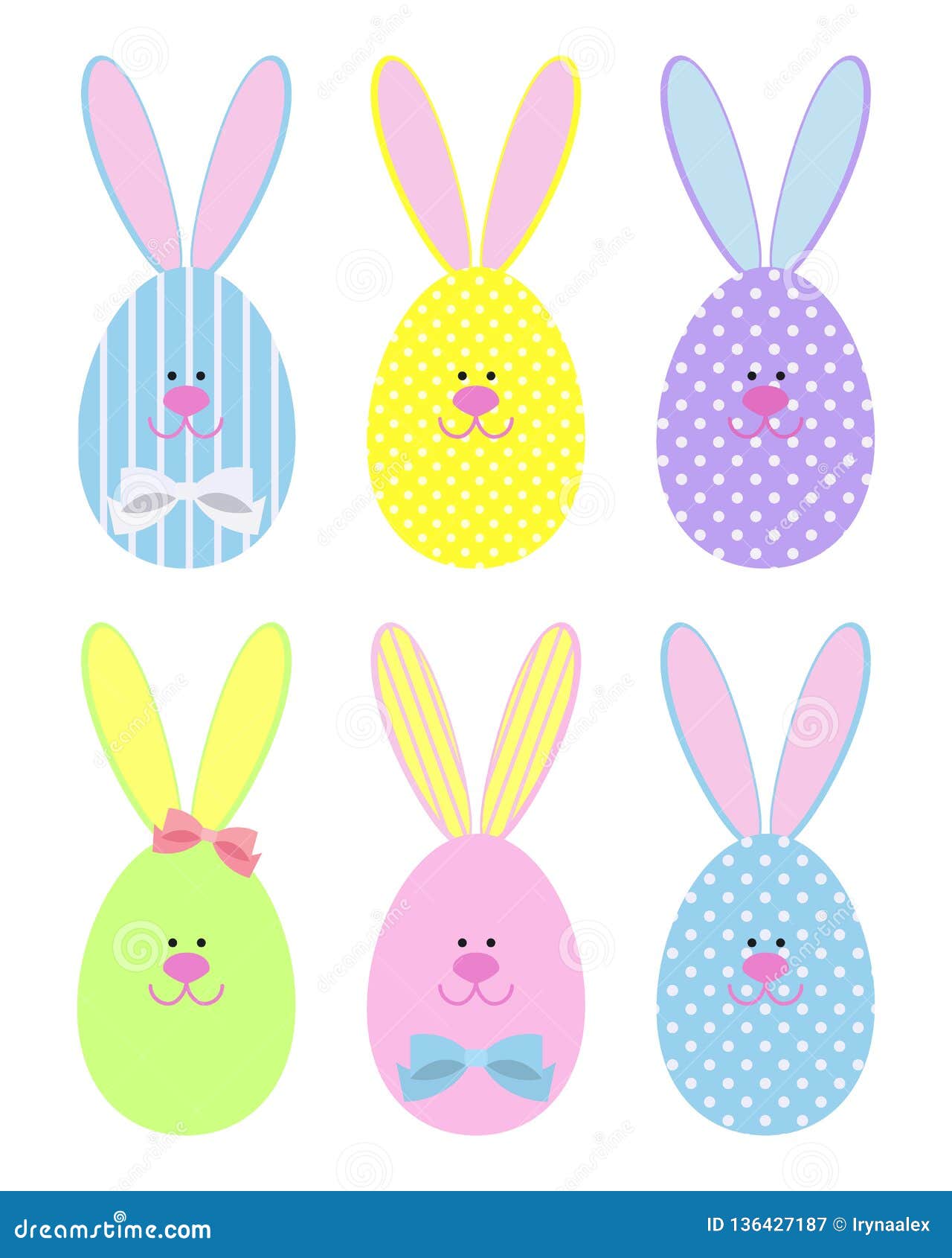 Decorative Easter Bunnies. Set of Easter Eggs in the Form of Rabbits ...