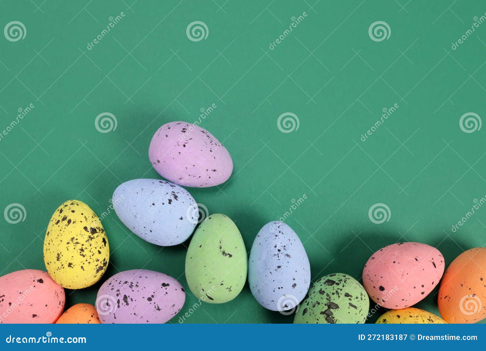 Decorative Easter Eggs on Green Background Stock Image - Image of ...