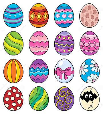 Decorative Easter Eggs Theme Set 1 Stock Vector - Illustration of ...