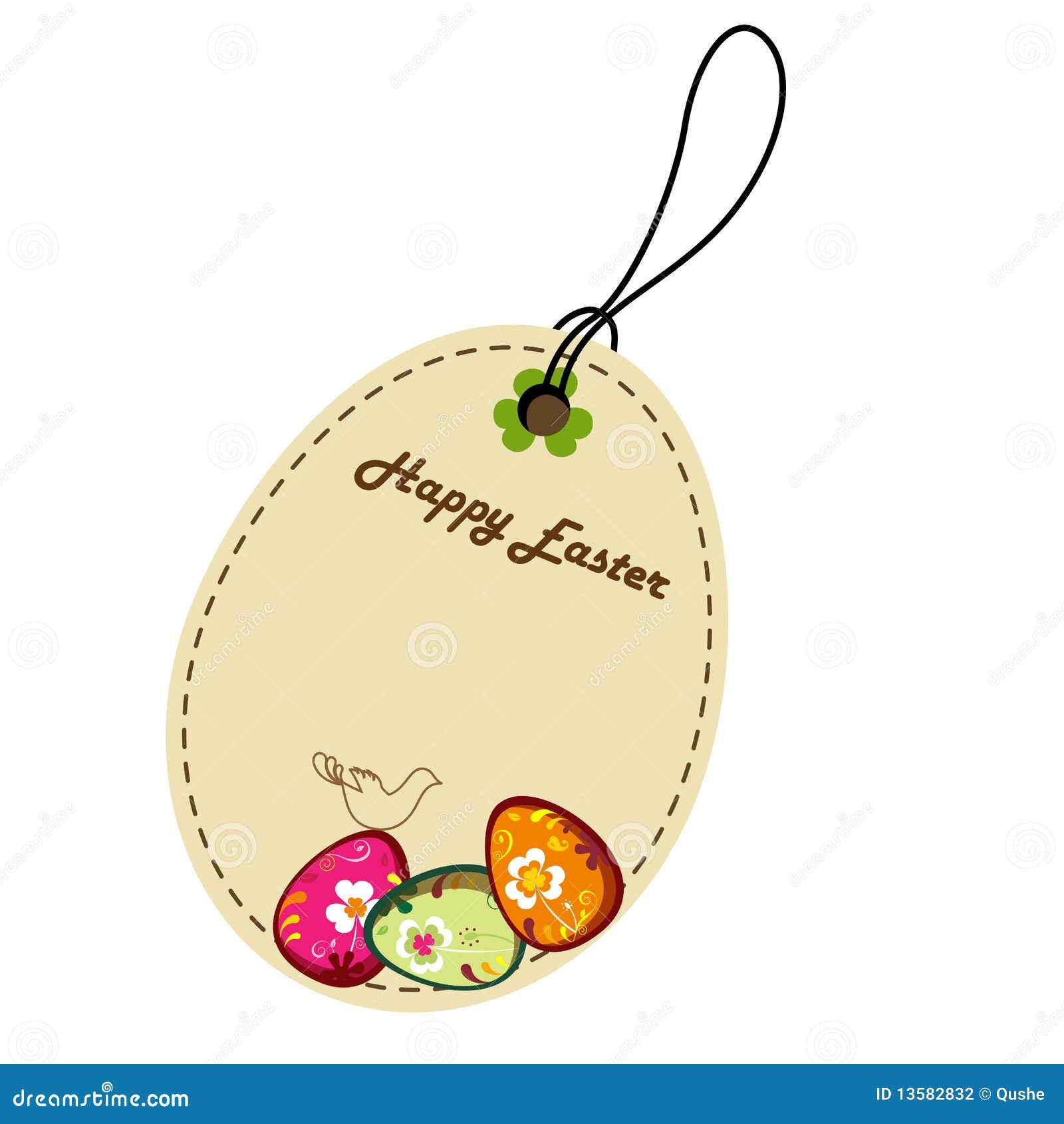 Decorative easter label stock vector. Illustration of eggs - 13582832