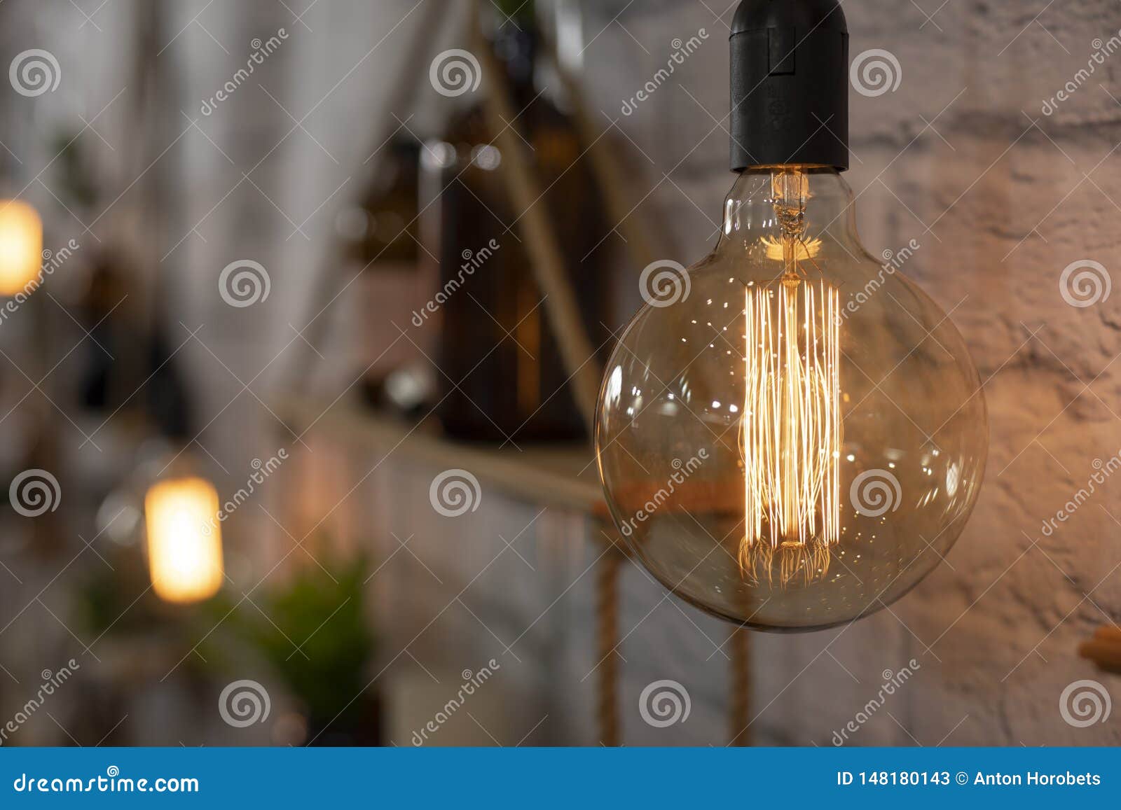 Decorative Edison Incandescent Light Bulb Stock Image - Image of ...