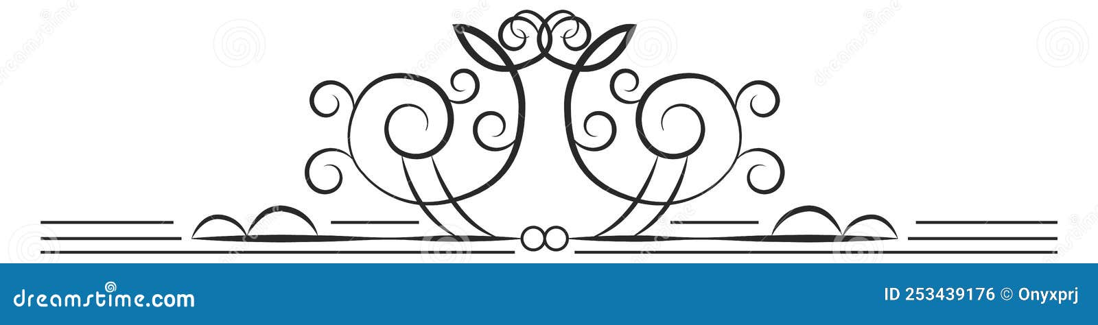 Decorative Elegant Header. Classic Swirl Decoration Element Stock ...