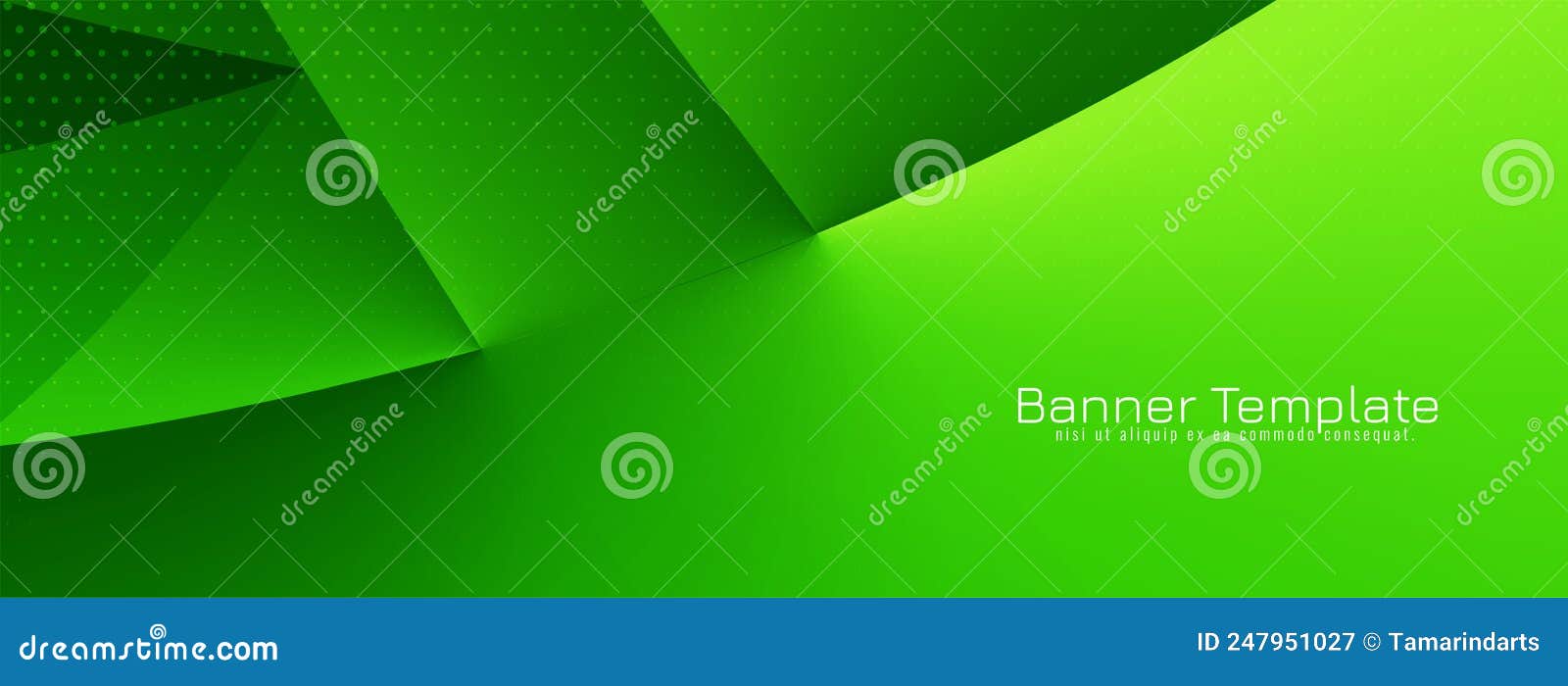 Decorative Elegant Wave Style Green Color Banner Design Stock Vector ...