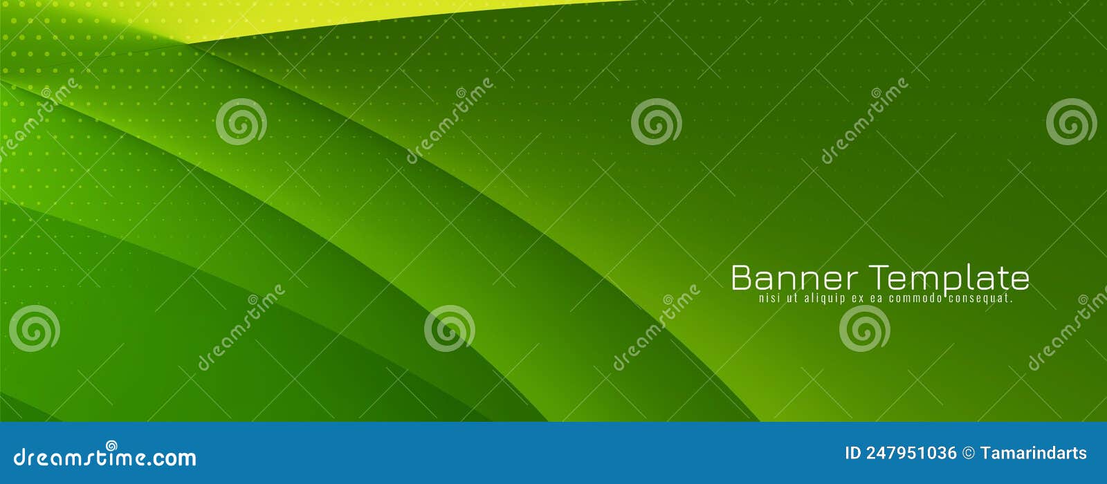 Decorative Elegant Wave Style Green Color Banner Design Stock Vector ...