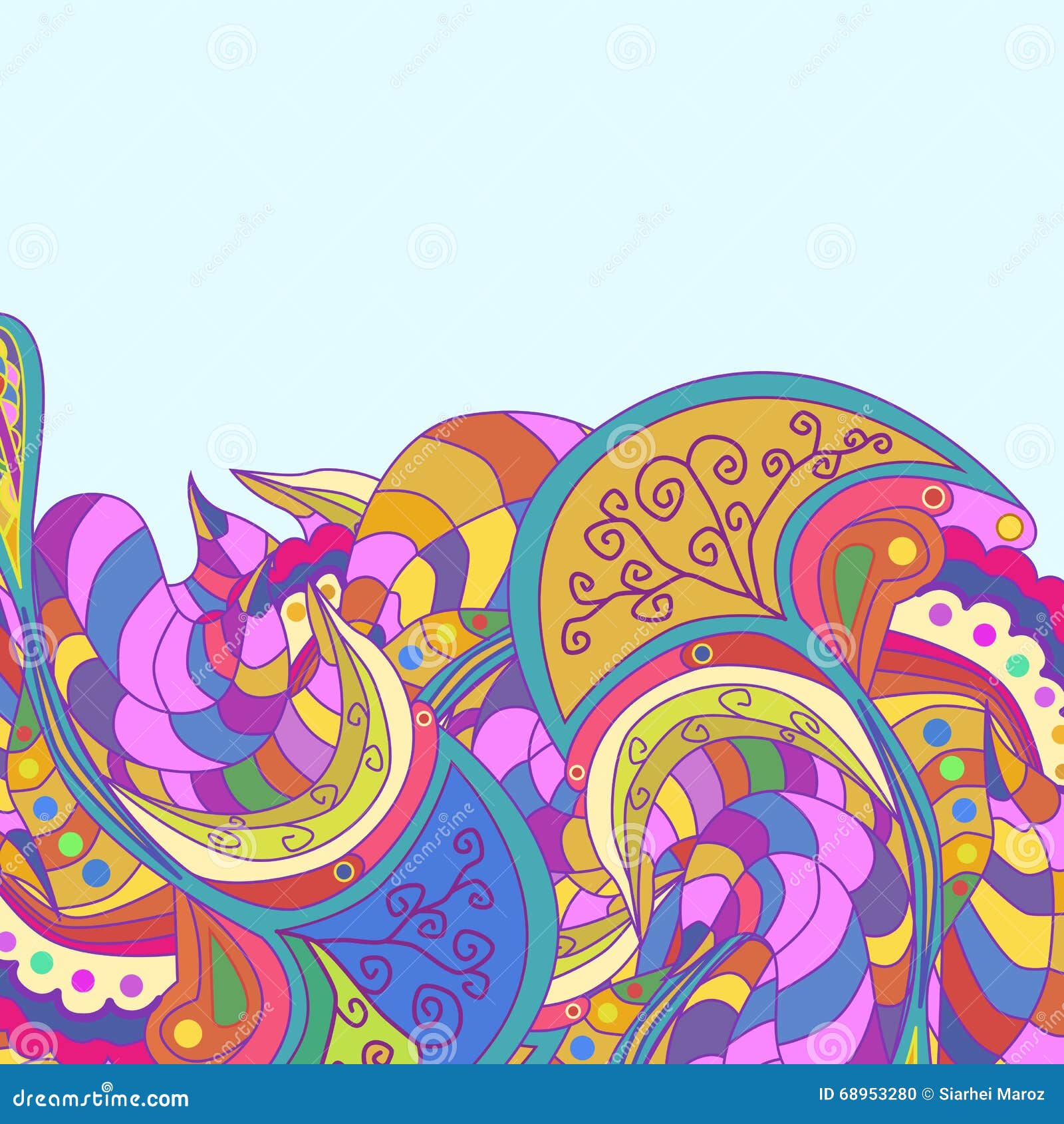 Decorative Element Border. Abstract Invitation Card. Template Wave ...