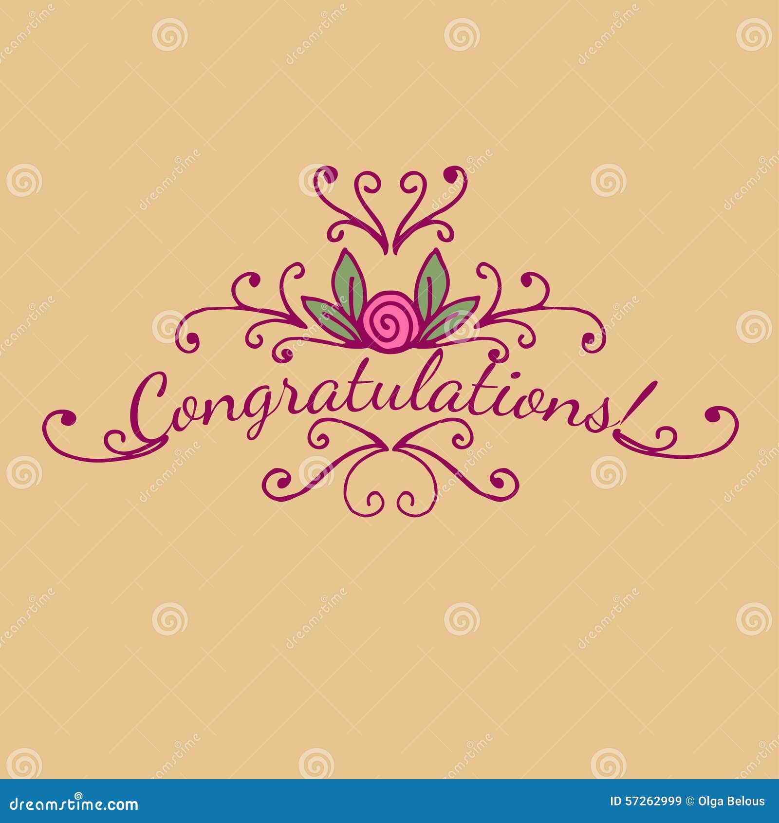 Decorative Element Congratulations Card. Vector Stock Vector ...