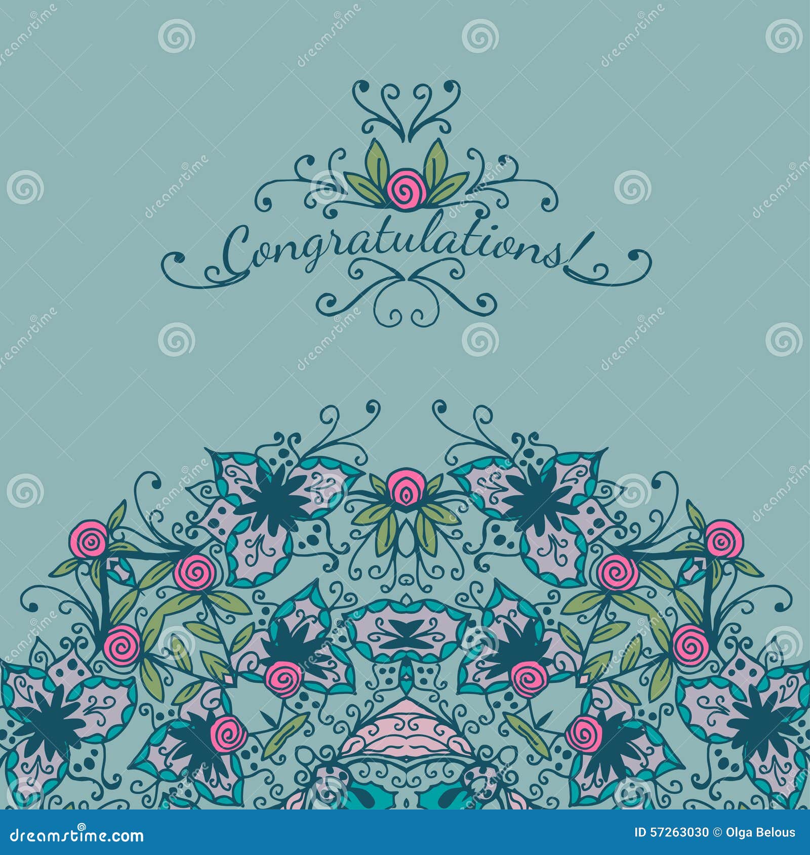 Decorative Element Congratulations Card. Vector Stock Illustration ...