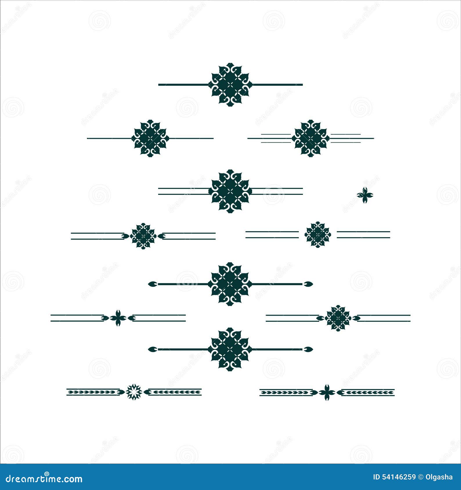 Decorative Element Dividers Stock Vector - Illustration of oriental ...