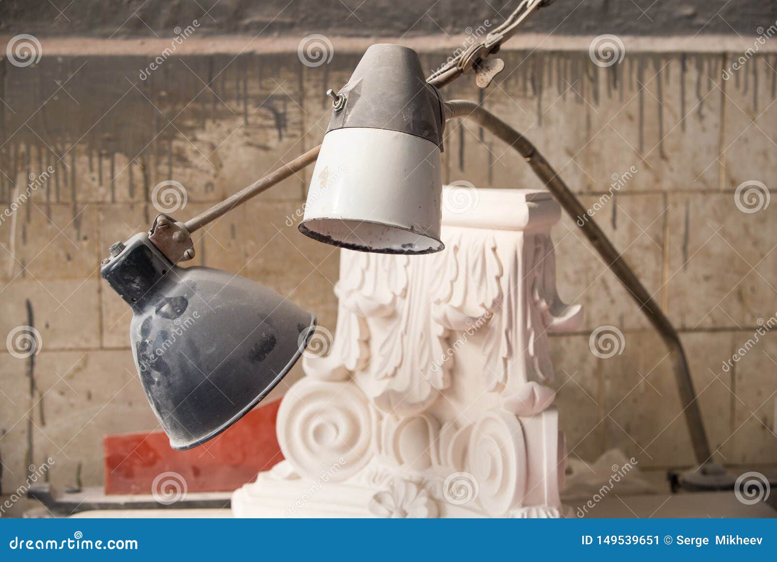 Decorative Element Made of Gypsum. the Work of the Sculptor in the ...