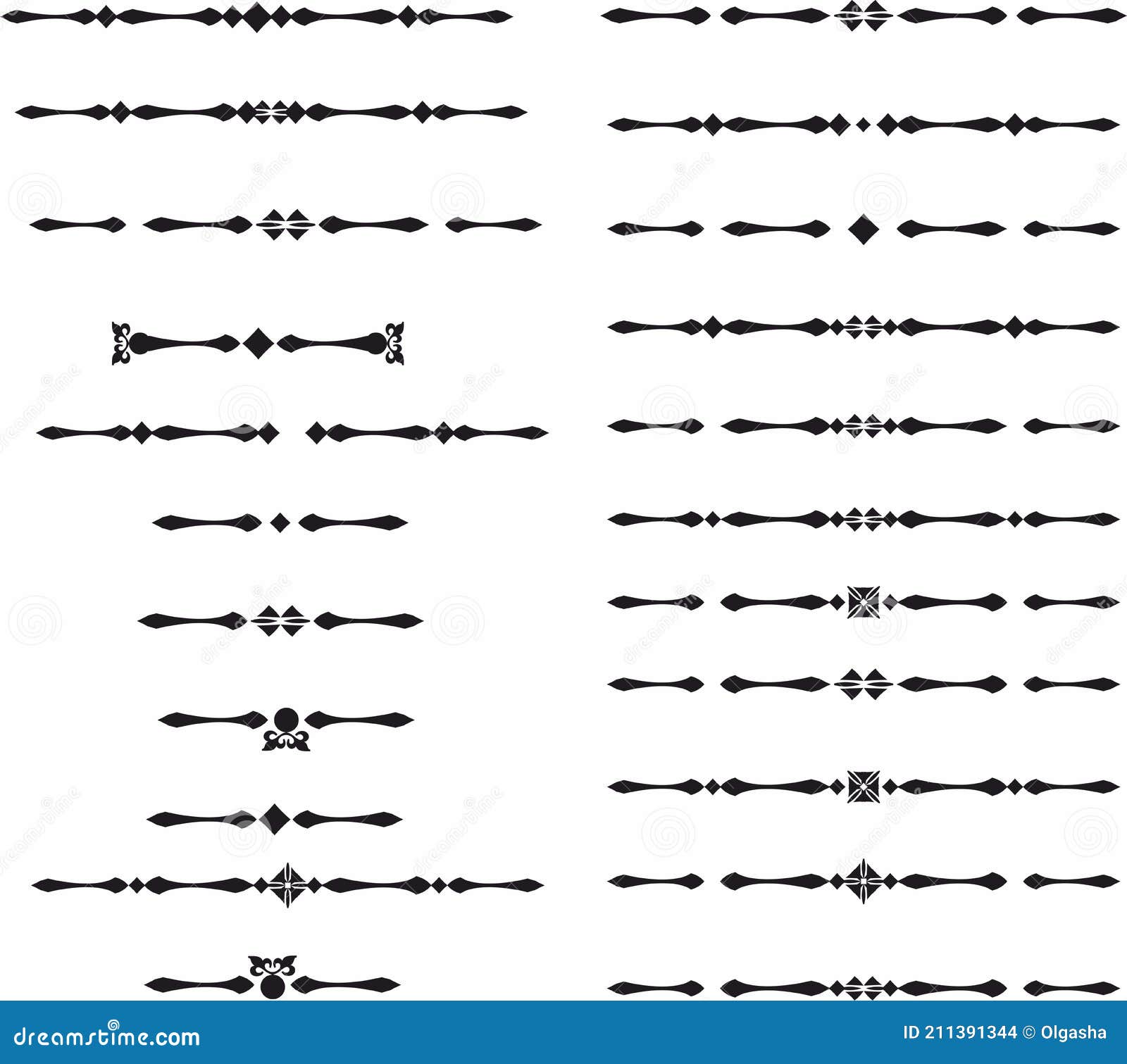 Decorative Element Divider Separator and Text Break Set Stock Vector ...