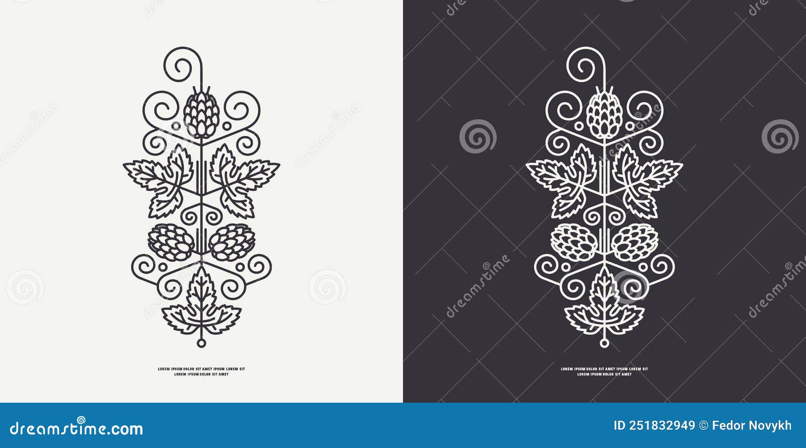 Decorative Element in Thin Line Style Stock Vector - Illustration of ...